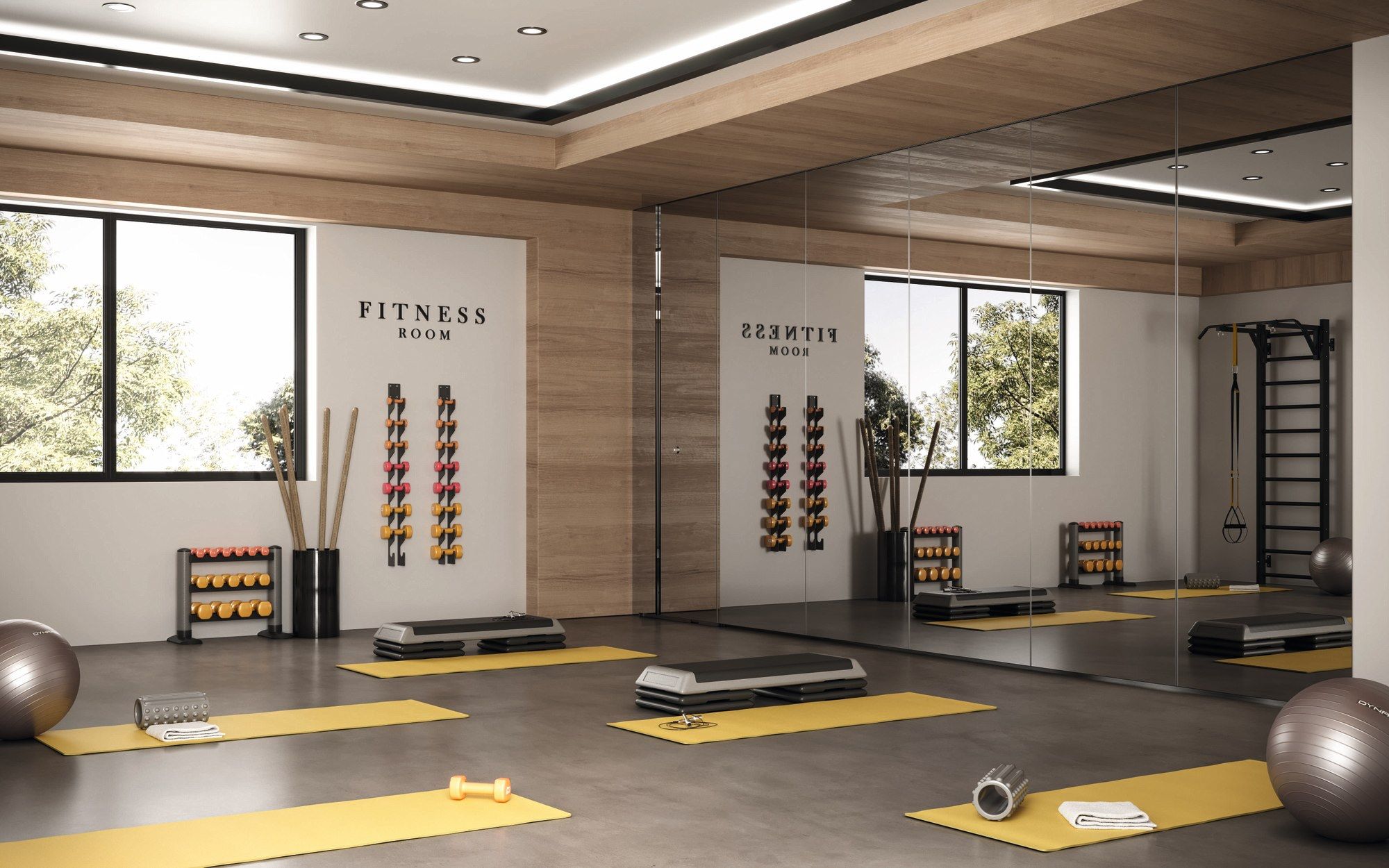 D100 Pivot wall with mirrors By Estfeller Pareti