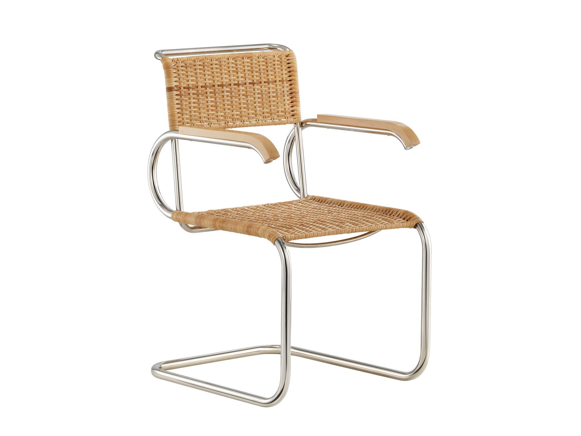 D40 Cantilever wicker chair with armrests By TECTA | design Marcel Breuer