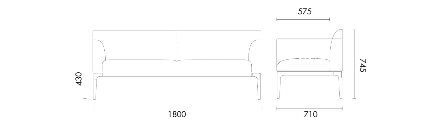 DADA | Sofa 2 seater fabric sofa By grado design