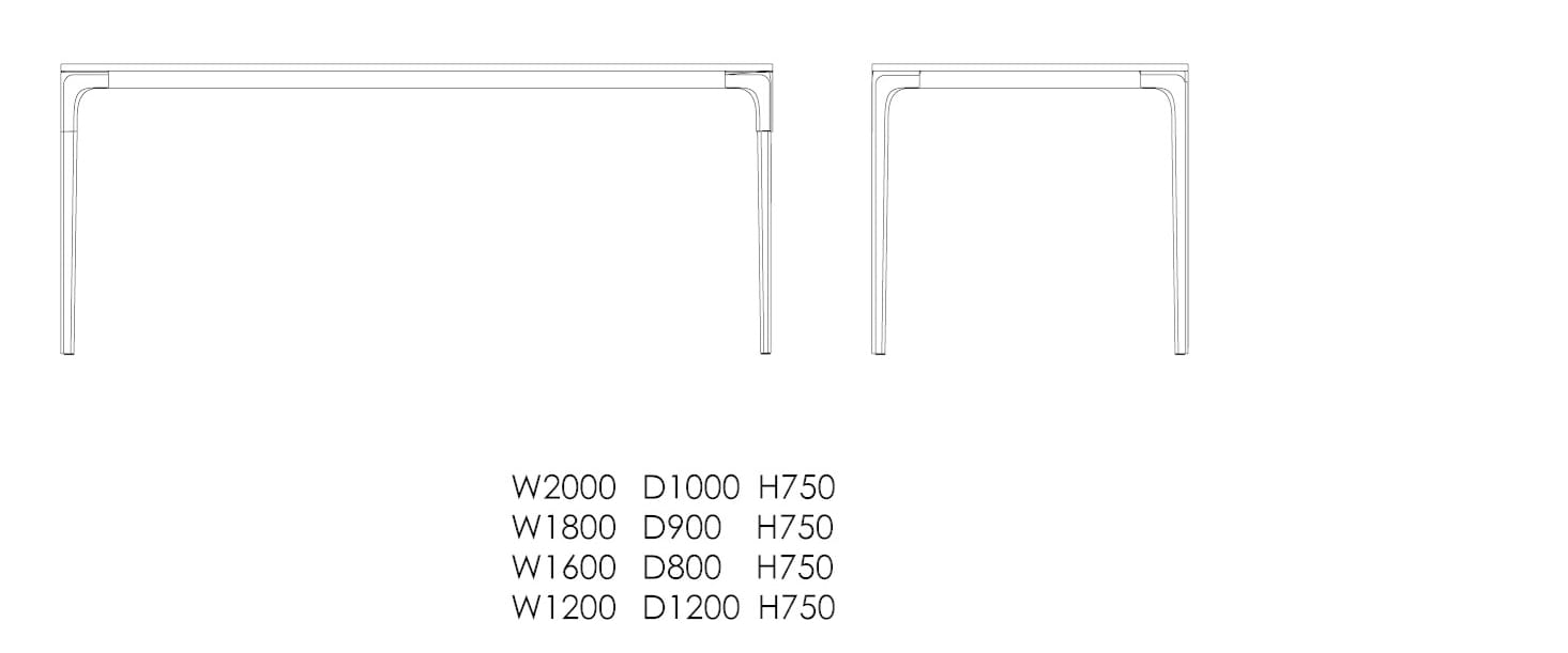 DADA | Table Lacquered rectangular MDF table and aluminium legs By ...