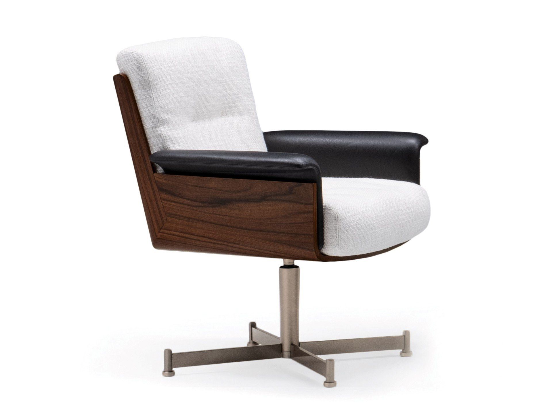 DAIKI STUDIO Swivel armchair in 4-spoke fabric with armrests By Minotti ...