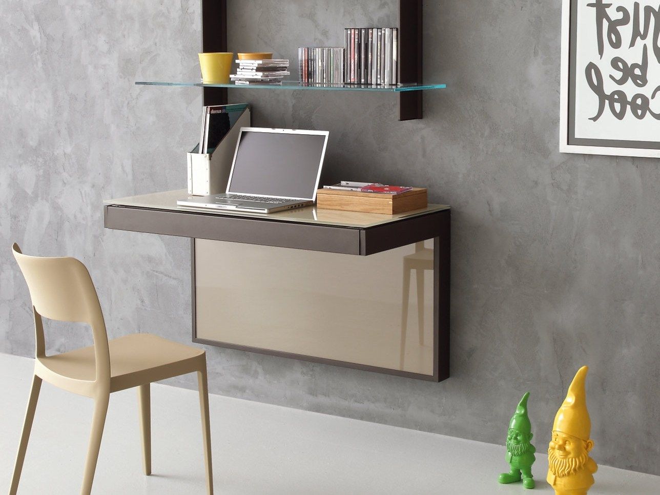 Wall mounted secretary desk with drawers CLEVER By IDEAS Group