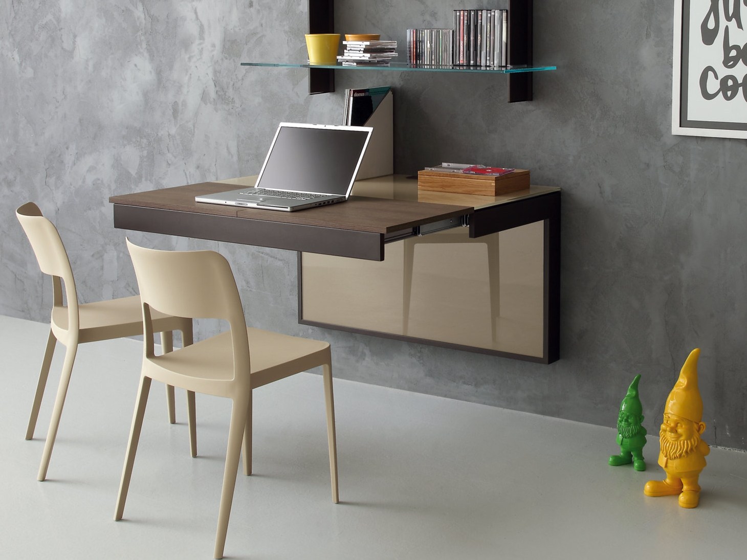 Wall mounted secretary desk with drawers CLEVER By IDEAS Group