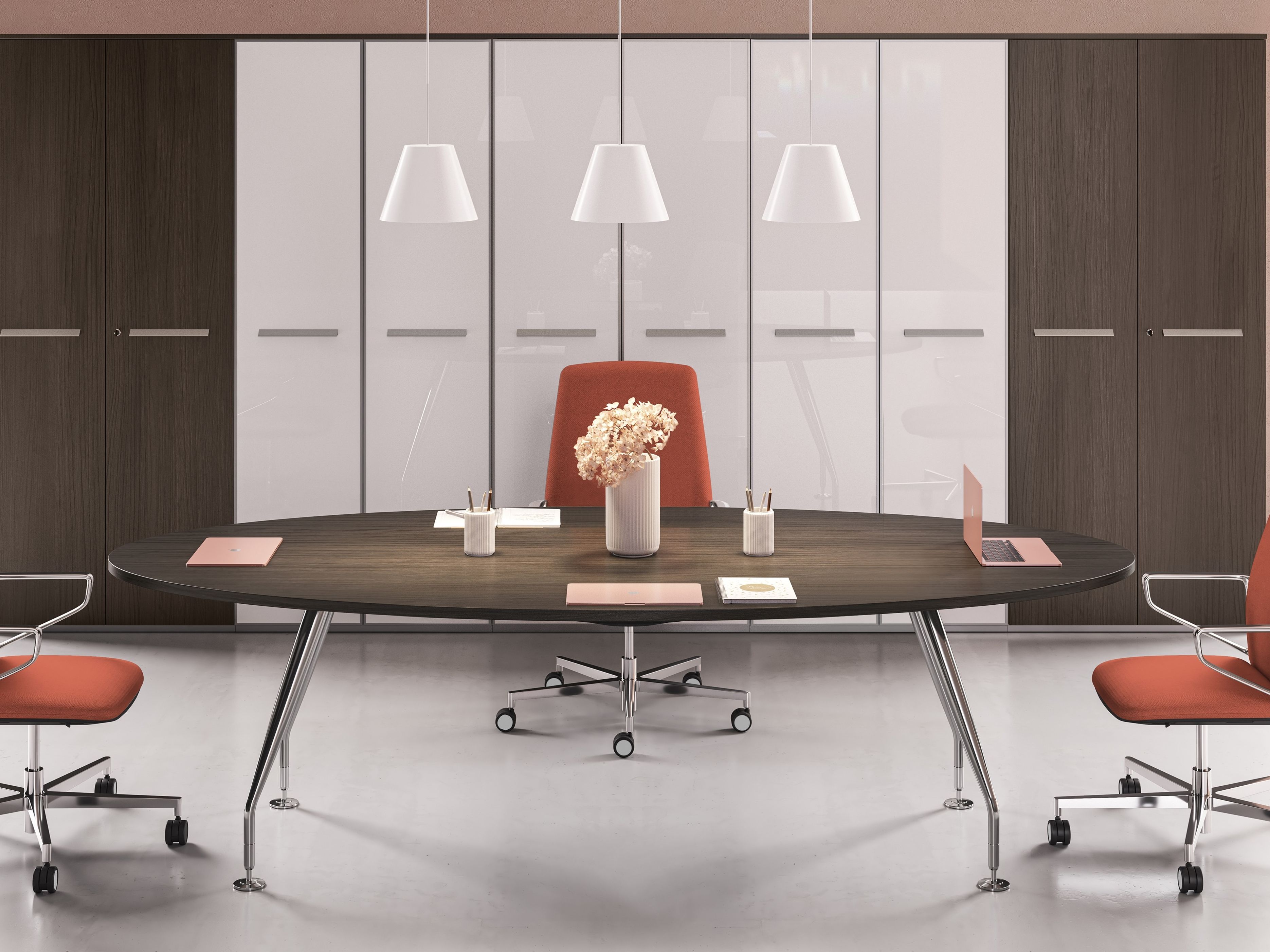 DAKAR Oval melamine meeting table By DVO | design Antonio Morello