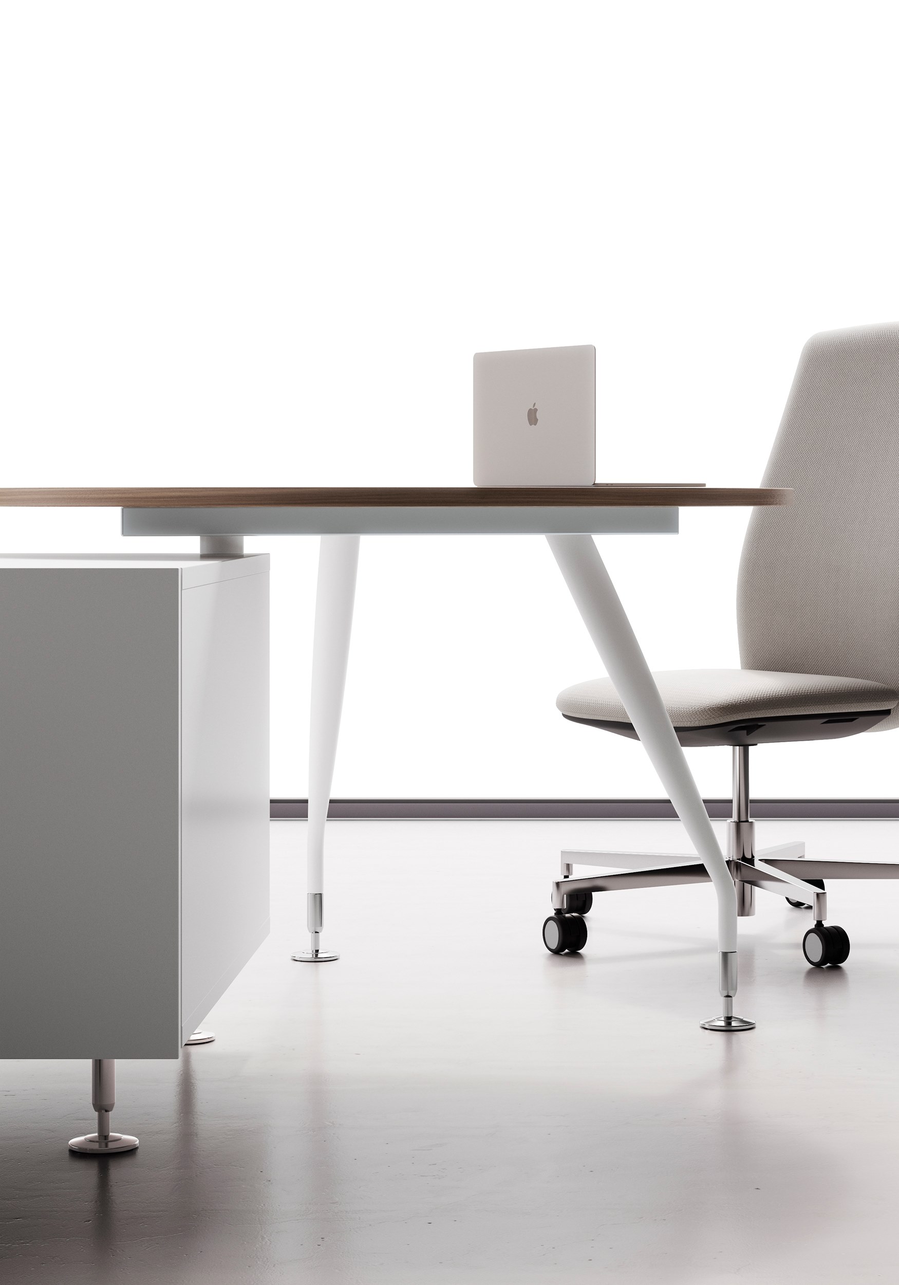 DAKAR Oval melamine office desk with shelves By DVO | design Antonio ...
