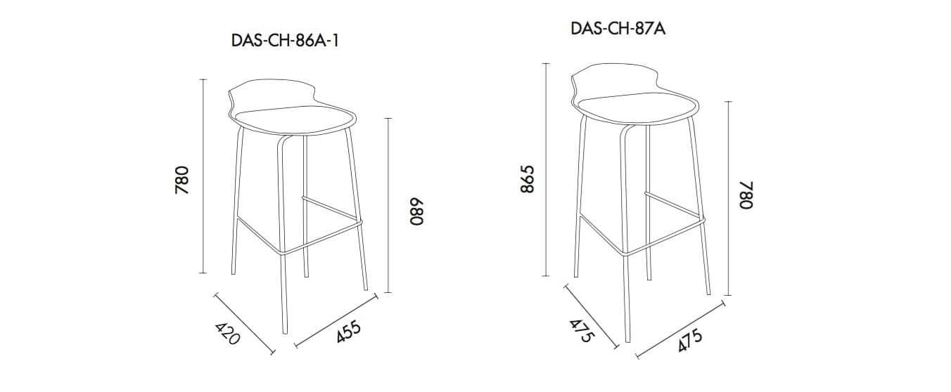 DASH High polypropylene stool and steel base By grado design | design ...