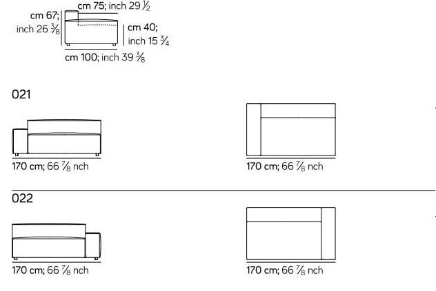 DAVIS Modular 4 seater sofa By AMURA