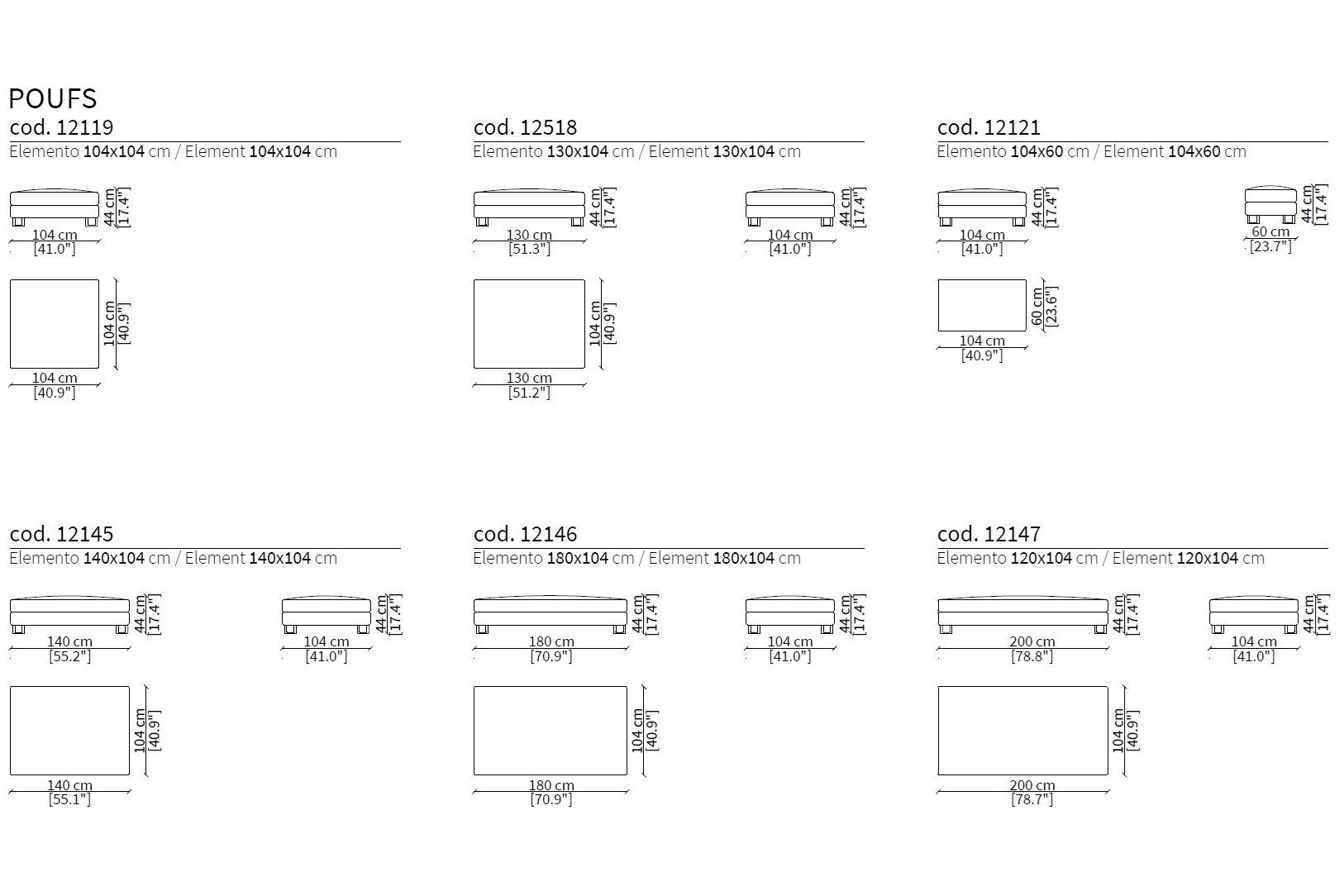 DAVIS Fabric pouf with removable lining By Frigerio | design Gianfranco ...