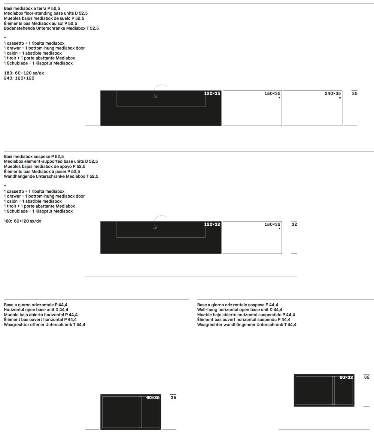 Sectional wall-mounted oak storage wall DAY MOOVE | Composition M505 ...