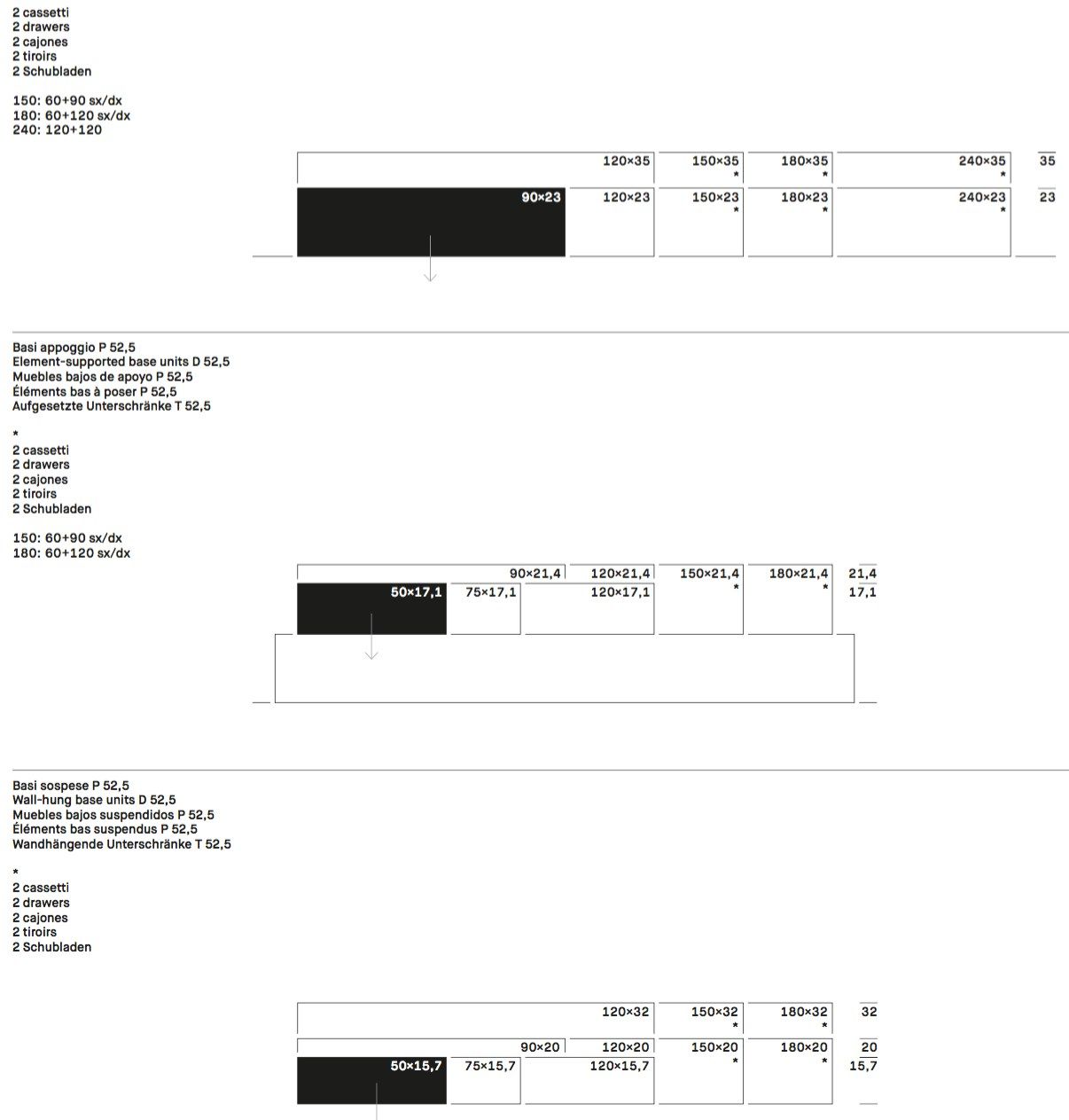 Sectional wall-mounted oak storage wall DAY MOOVE | Composition M505 ...
