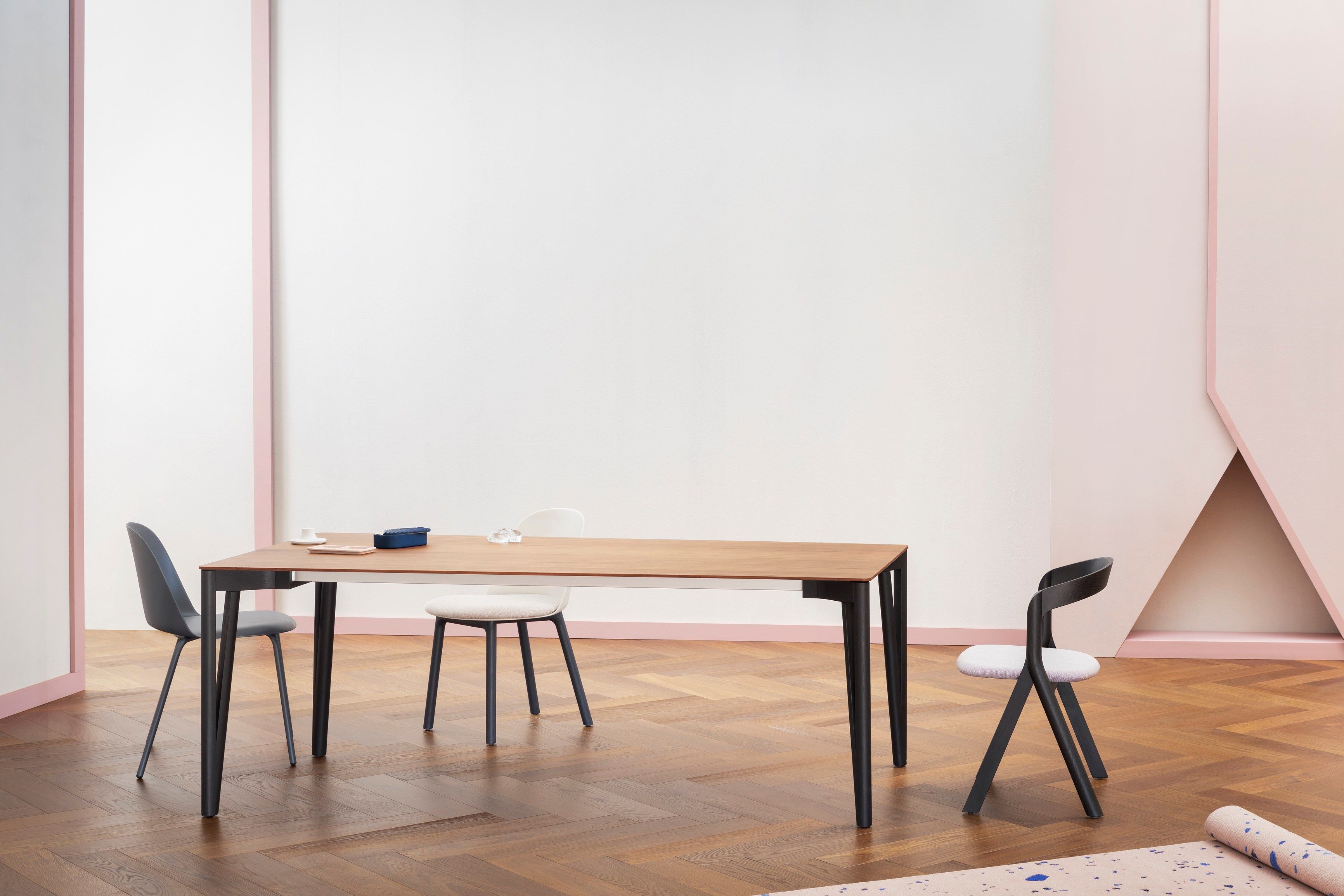 Extending rectangular aluminium dining table DECAPO By Miniforms