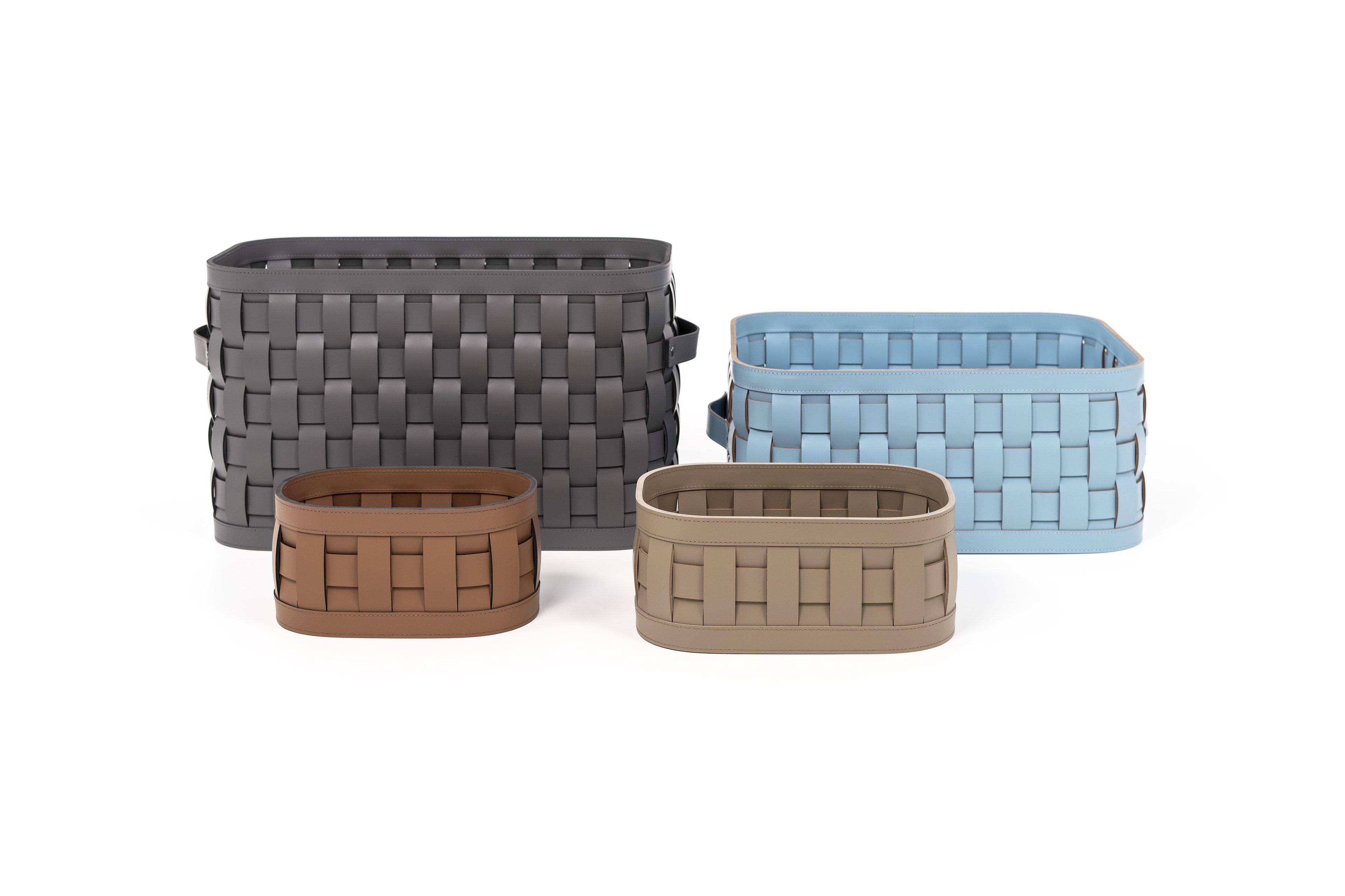 DEMETRA Bonded leather magazine rack By Pinetti