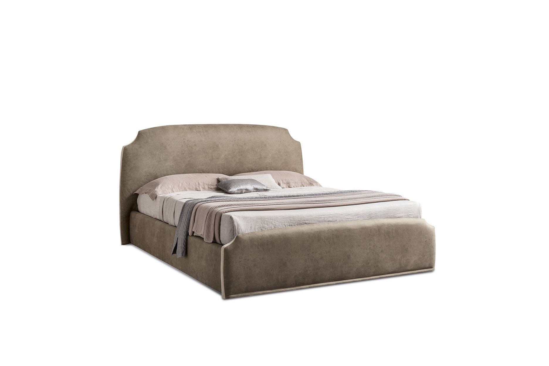 Fabric storage bed with upholstered headboard DEMY By Felis