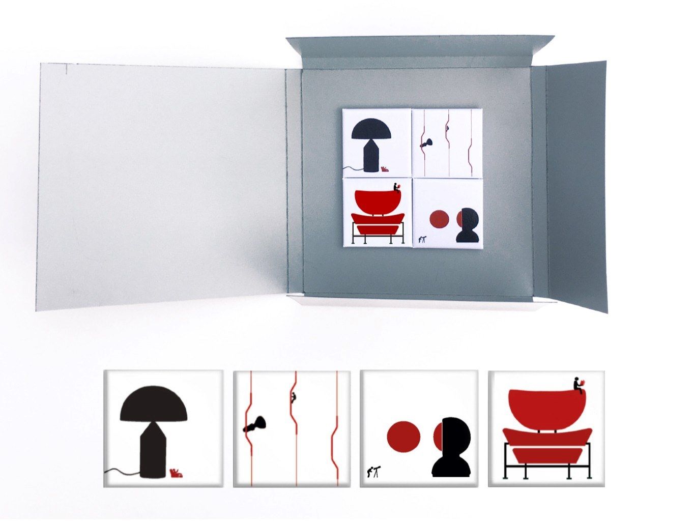 DESIGN MAGNETS Kit of four magnets By cartèa