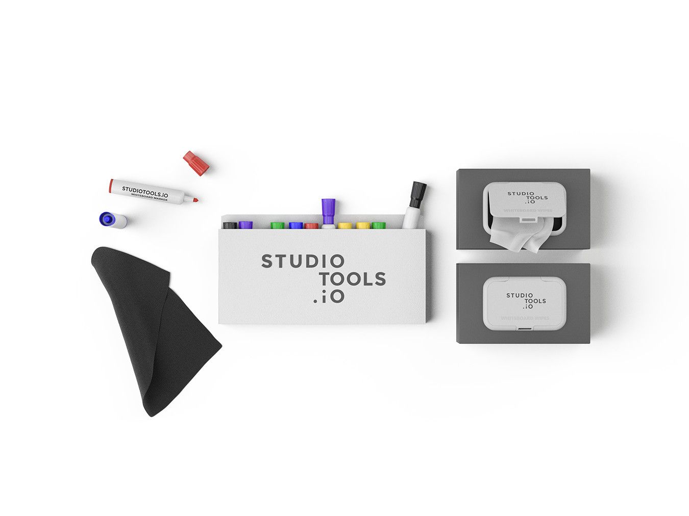 Modular office whiteboard DESIGN THINKING SET By Studiotools
