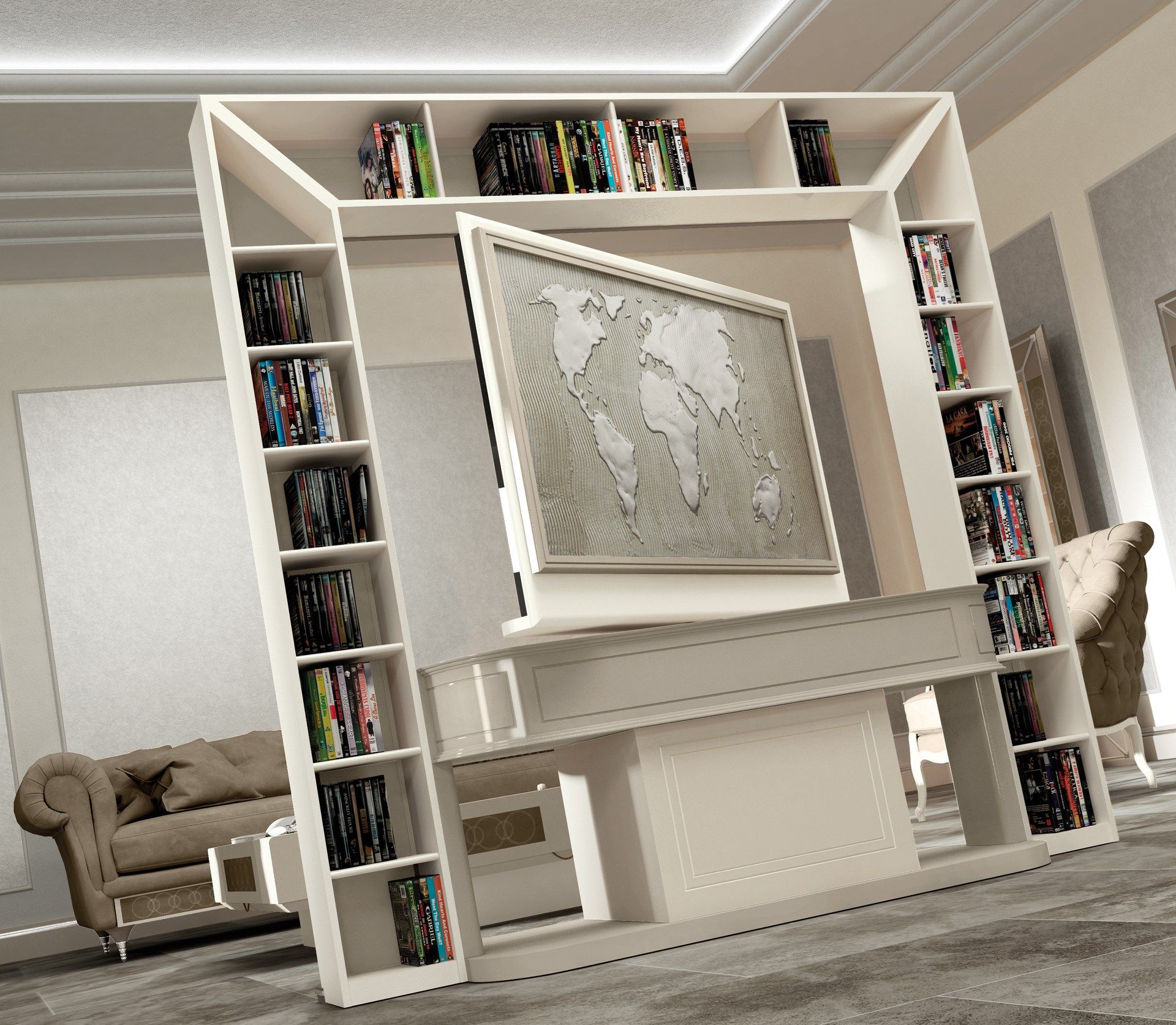 Meuble tv double-face pivotant avec passe-câbles DESIRE REVOLVING By ...