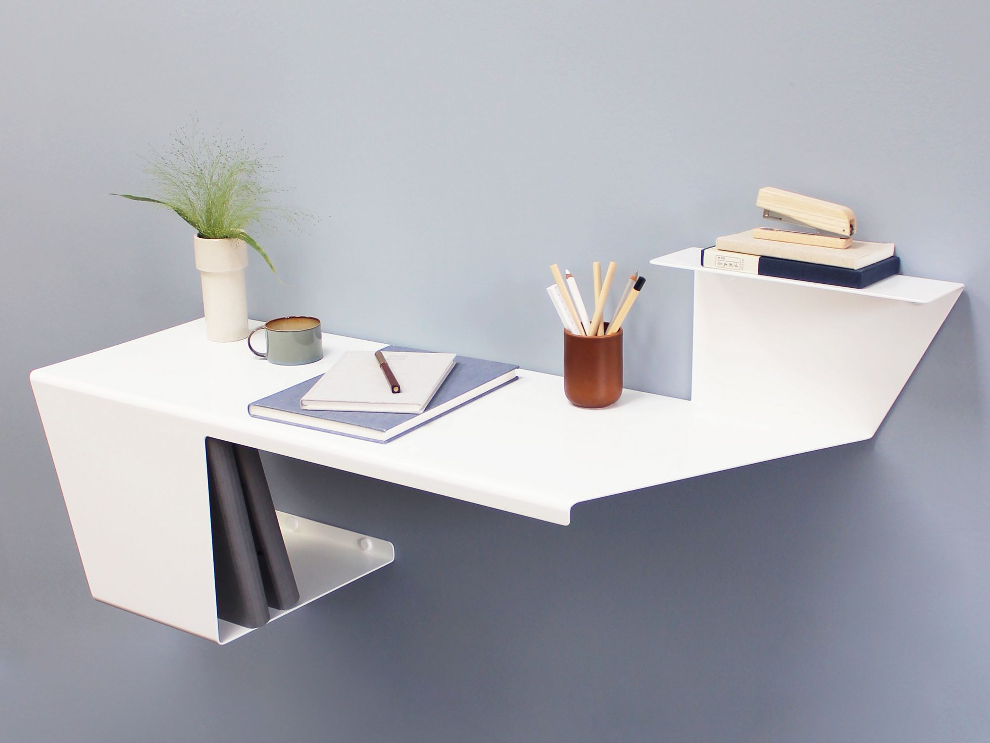 Wall mounted powder coated aluminium secretary desk DESK By Anne Linde ...
