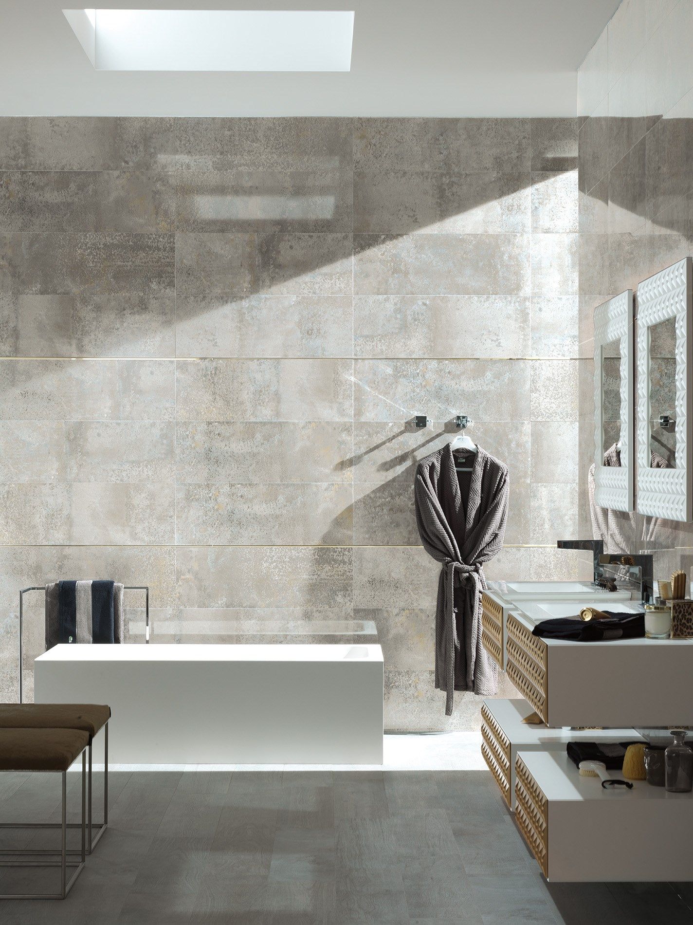 Porcelain stoneware wall/floor tiles with metal effect DETROIT ...