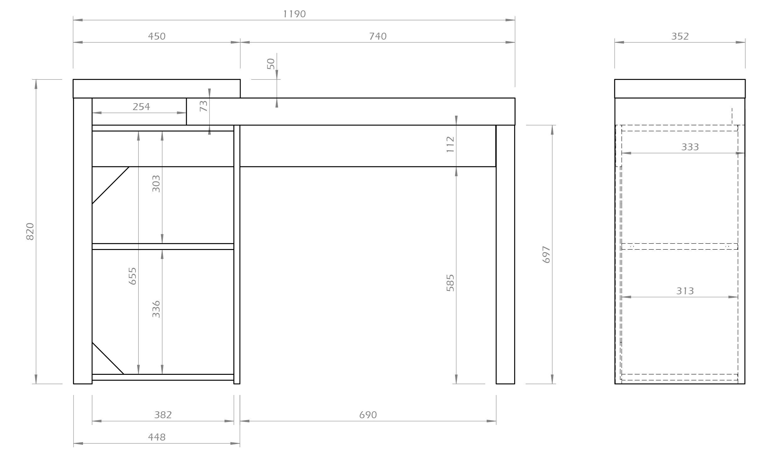 DETROIT Wooden secretary desk By TemaHome