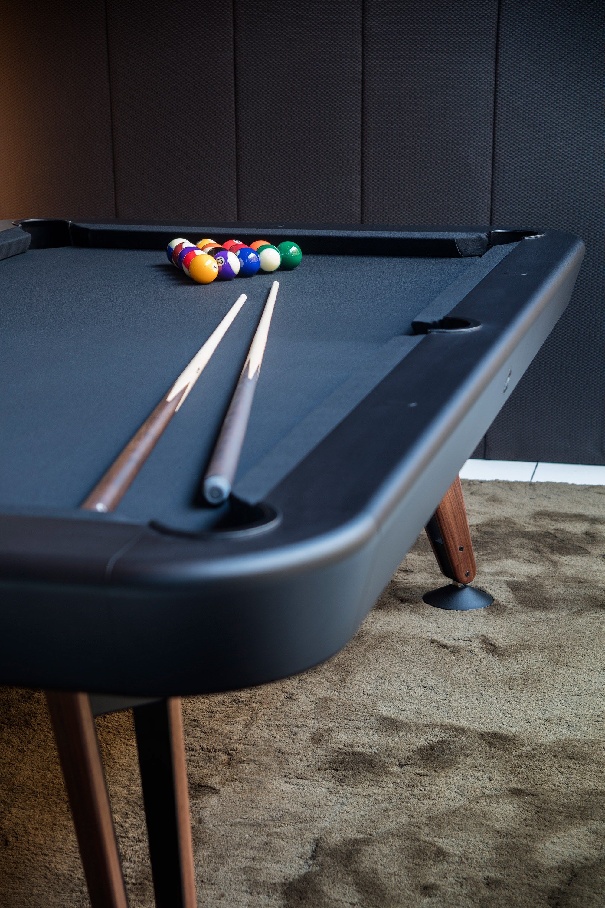 DIAGONAL INDOOR Indoor pool table in steel and iroko By RS Barcelona ...