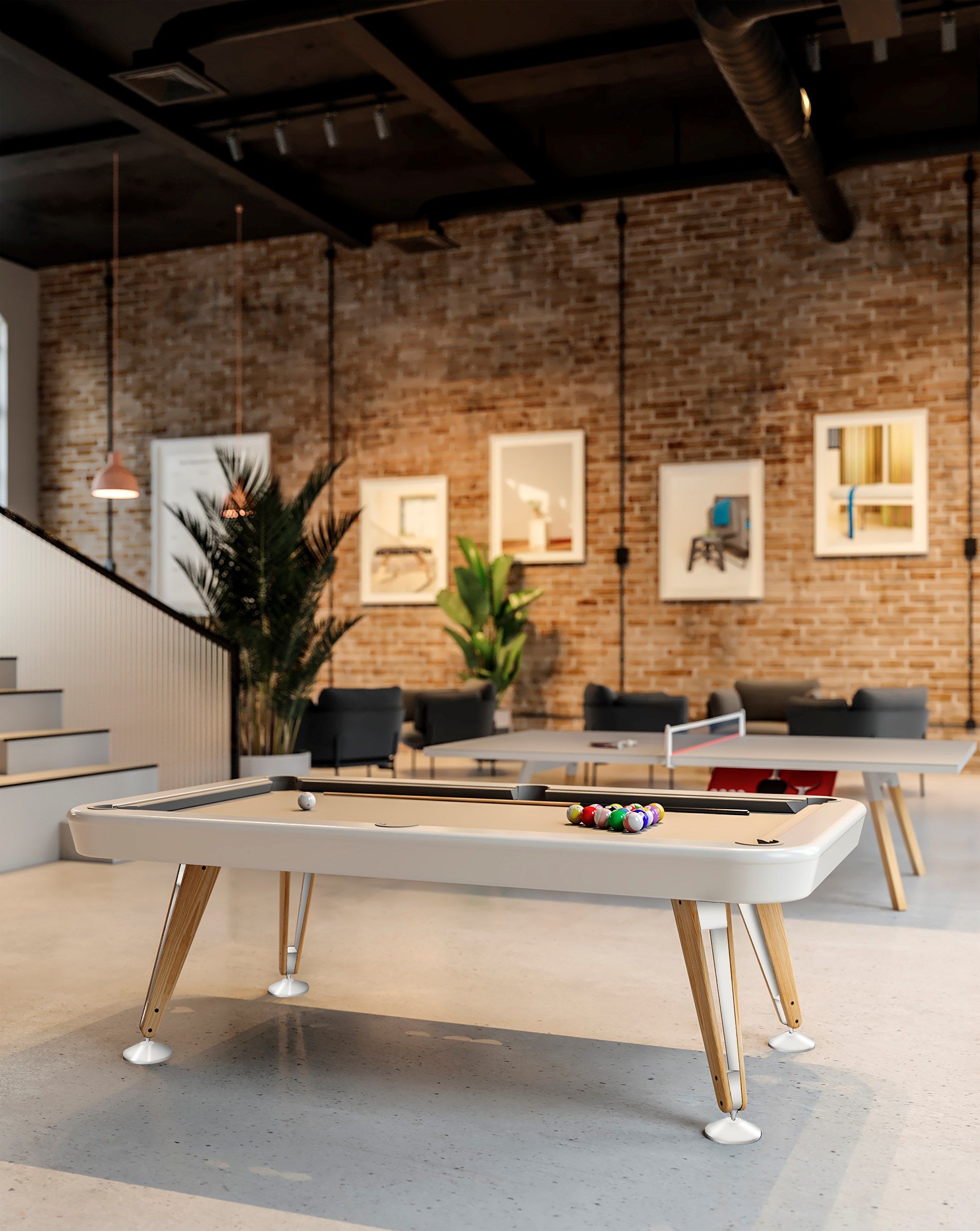 DIAGONAL INDOOR | Pool table Indoor pool table in steel and iroko By RS ...