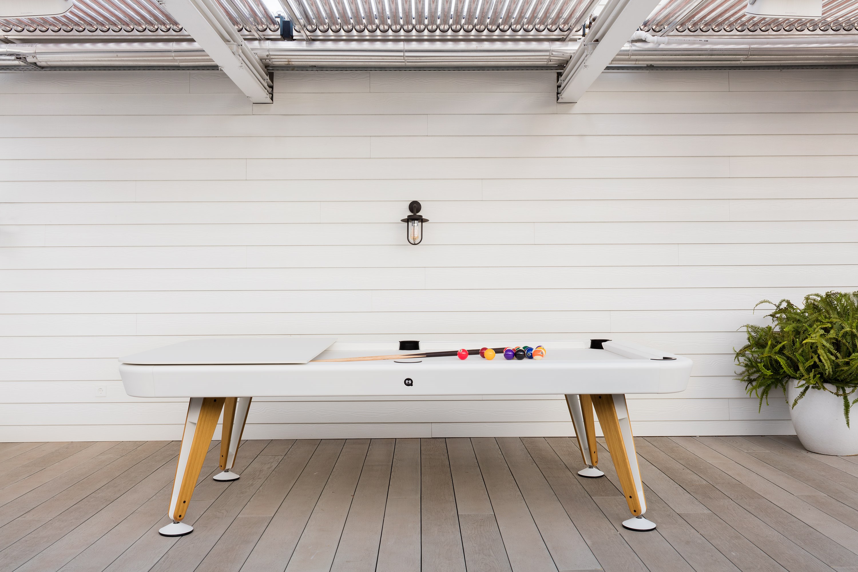 DIAGONAL OUTDOOR | Pool table Outdoor pool table in painted steel and ...