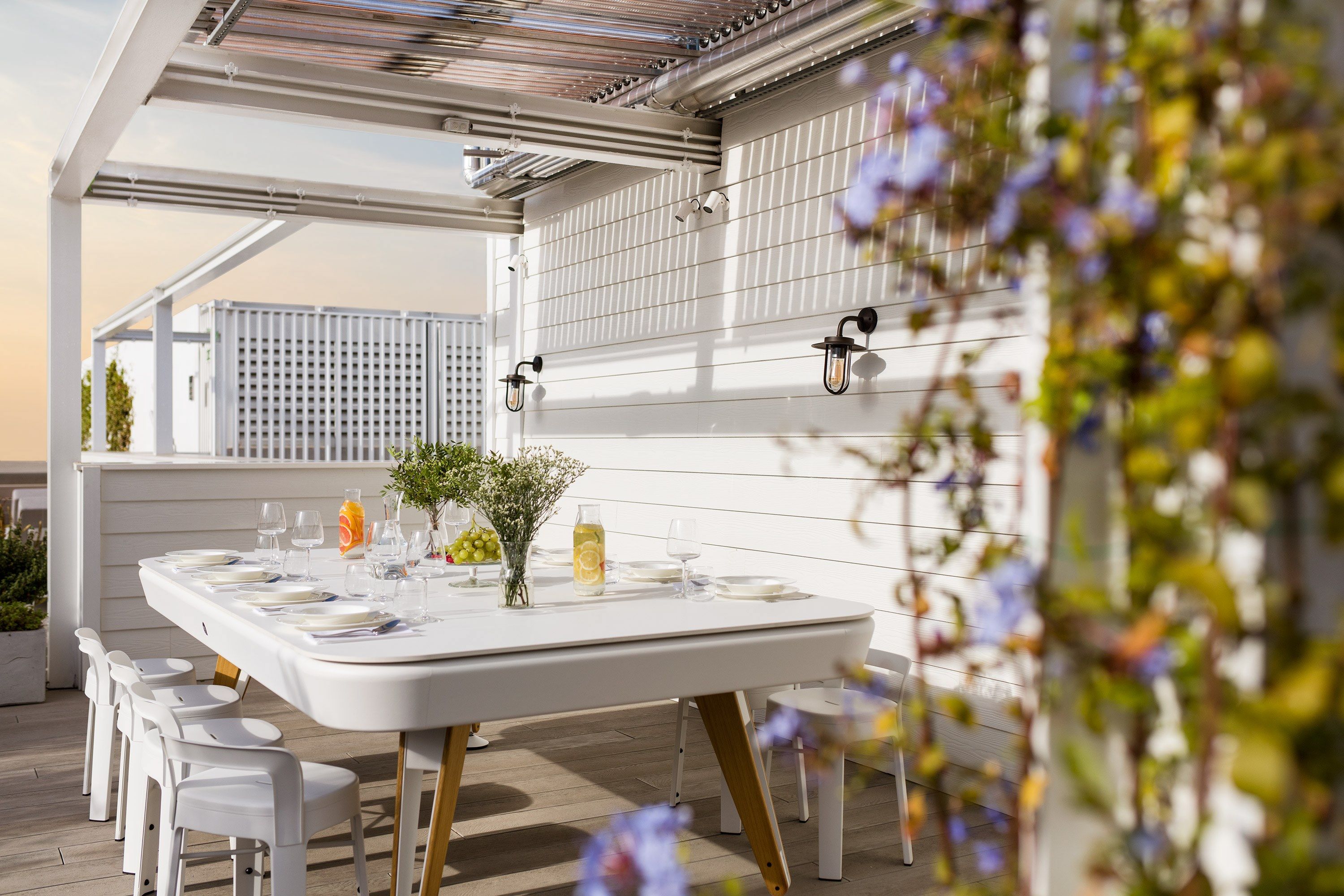 DIAGONAL OUTDOOR | Pool table Outdoor pool table in painted steel and ...