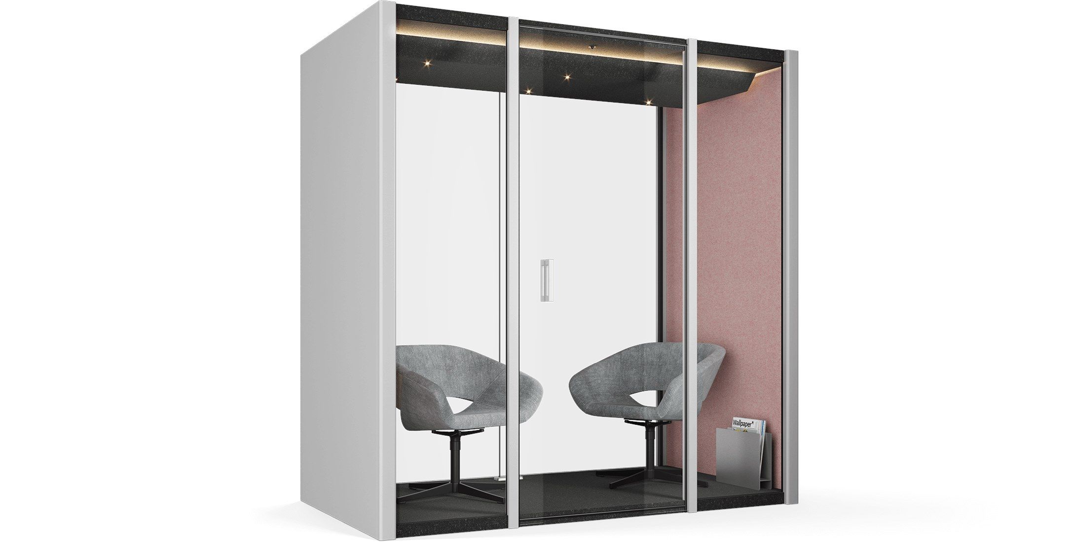 Office booth with built-in lights for coffee break DIALOGUE CUBE By ...