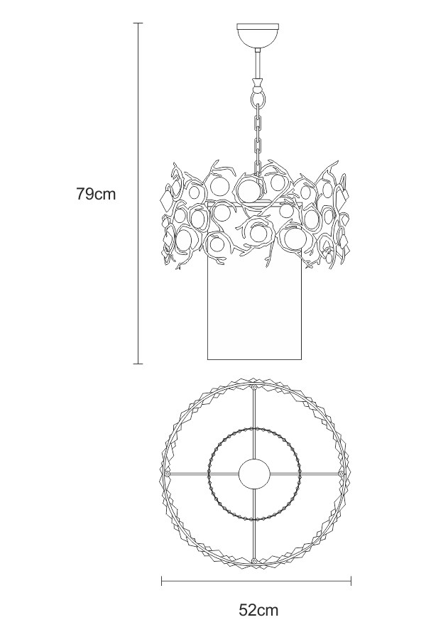 DIAMOND CLEOPATRA LARGE Halogen pendant lamp with crystals By Serip