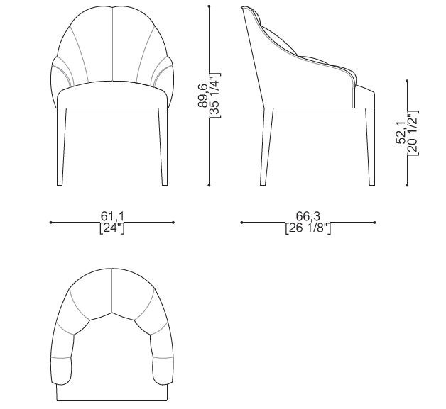 DIAMOND Chaise en tissu avec accoudoirs By Sicis | design Massimiliano ...