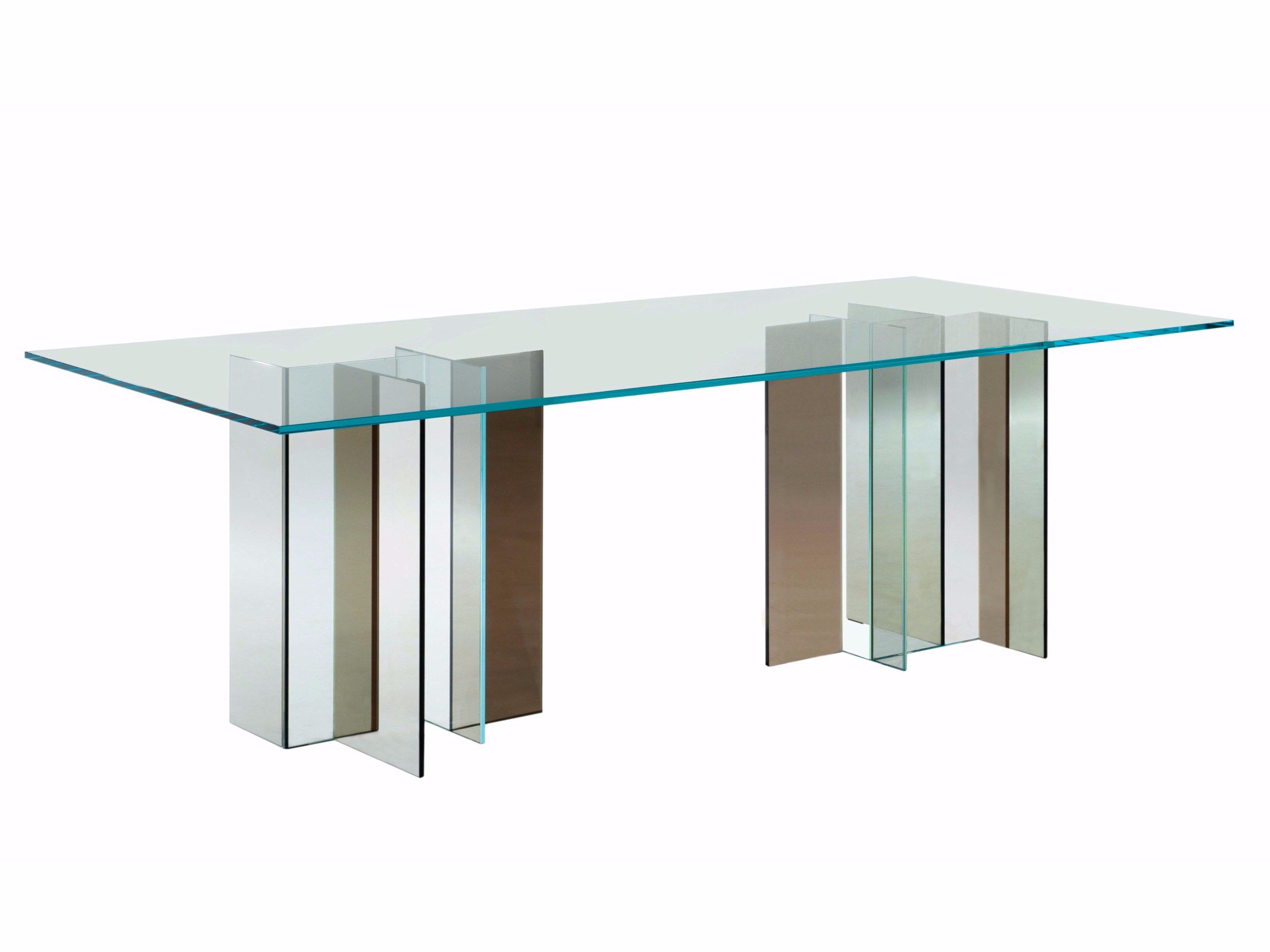 DIAPO Rectangular glass dining table By Roche Bobois | design René Bouchara