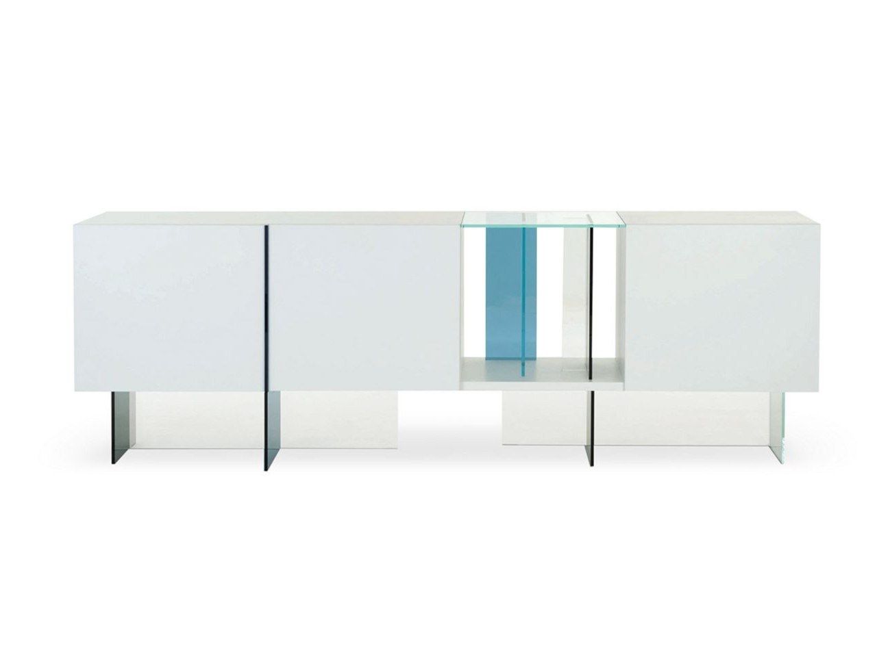 MDF sideboard with doors DIAPO By Roche Bobois design René Bouchara