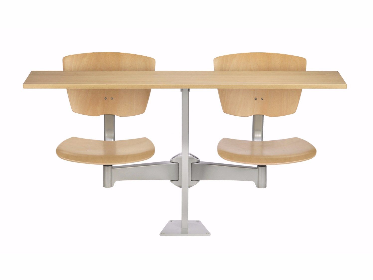 Modular MDF study table with integrated chairs DIDAKTA SLIM D10 By TALIN