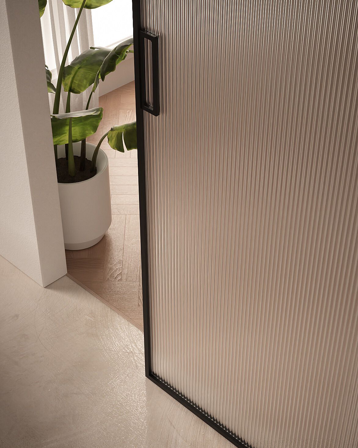 LUCENTI URBAN STRIPES Puerta corrediza de vidrio By DIERRE