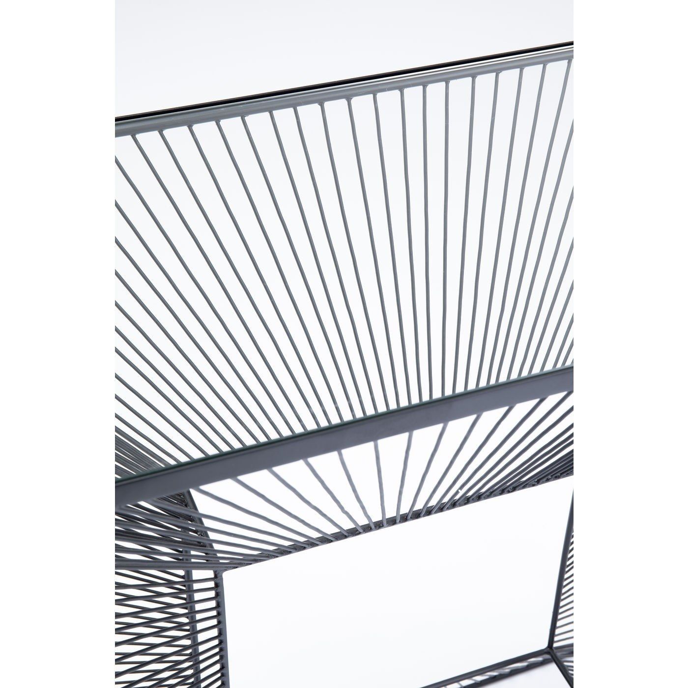 DIMENSION CONSOLE Rectangular glass and steel side table By KARE Design