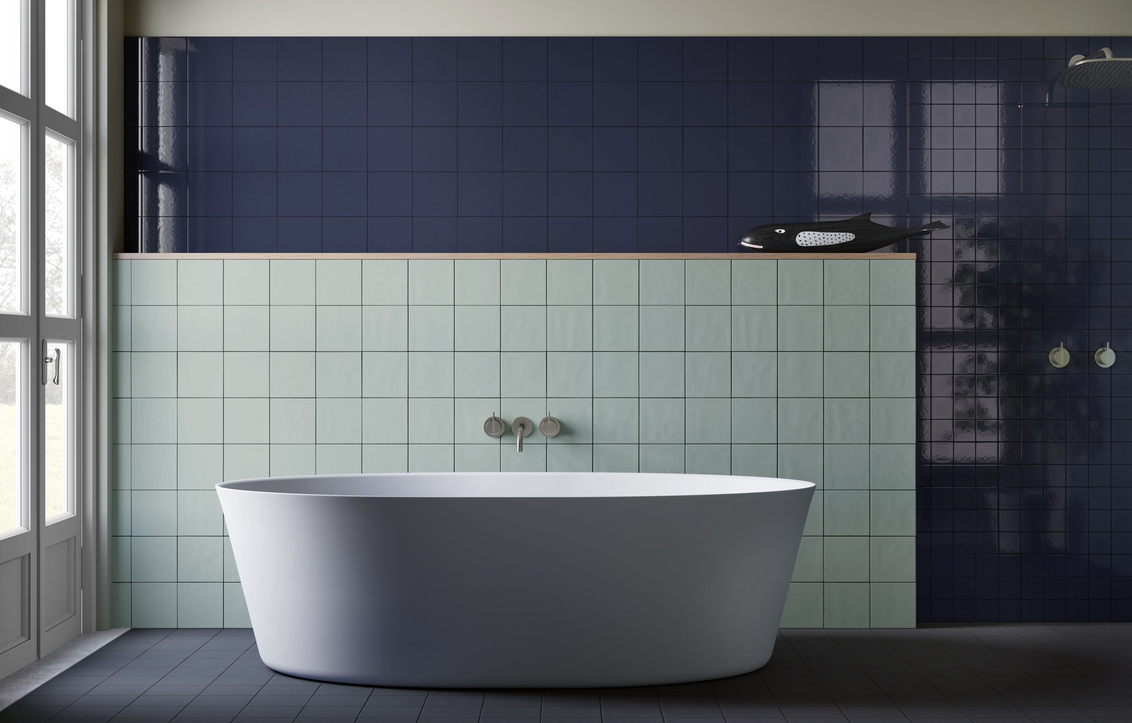 DIN LIGHT BLUE MATT Glazed stoneware wall/floor tiles By Mutina ...