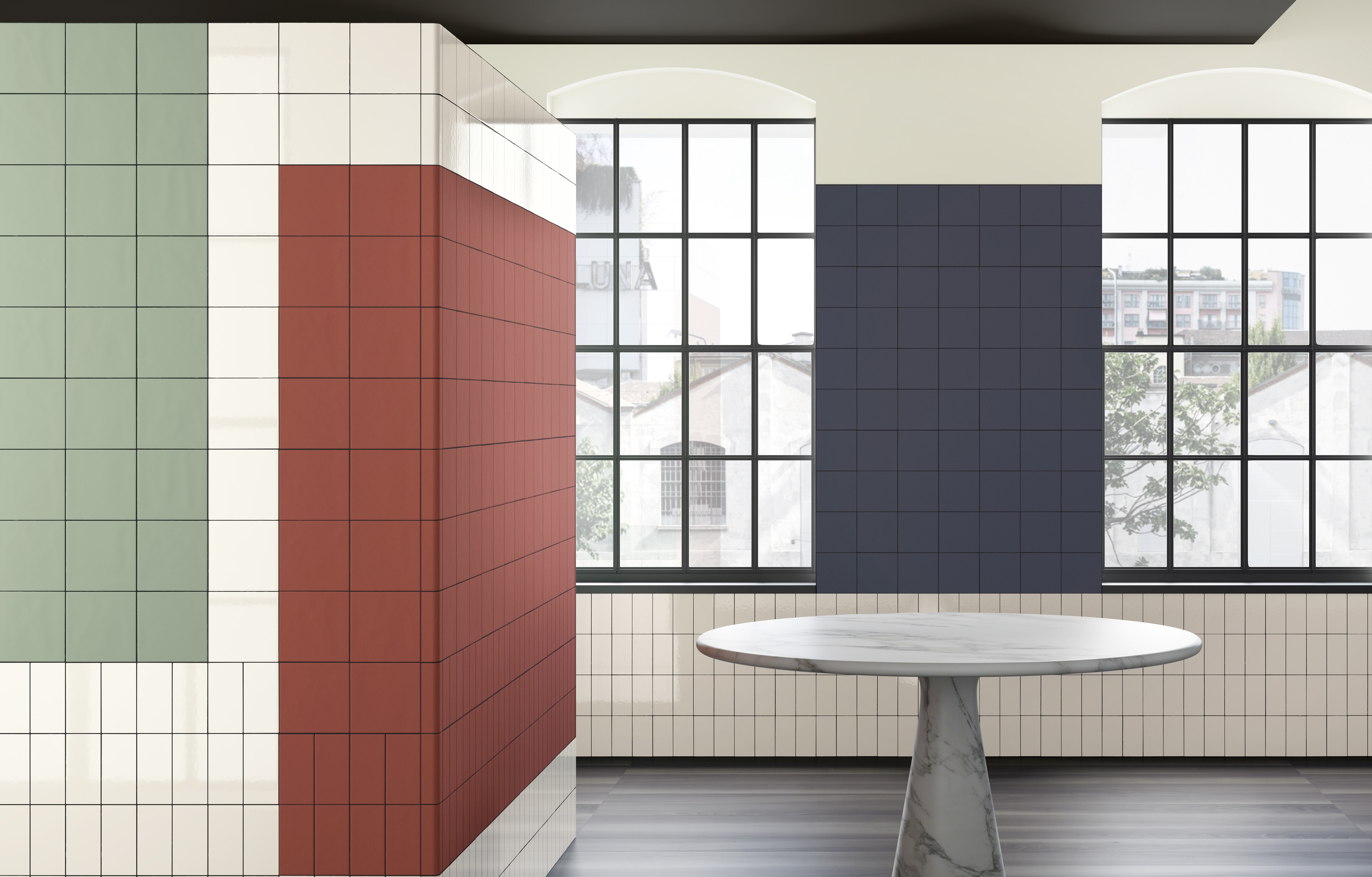 DIN LIGHT GREEN MATT Glazed stoneware wall/floor tiles By Mutina ...