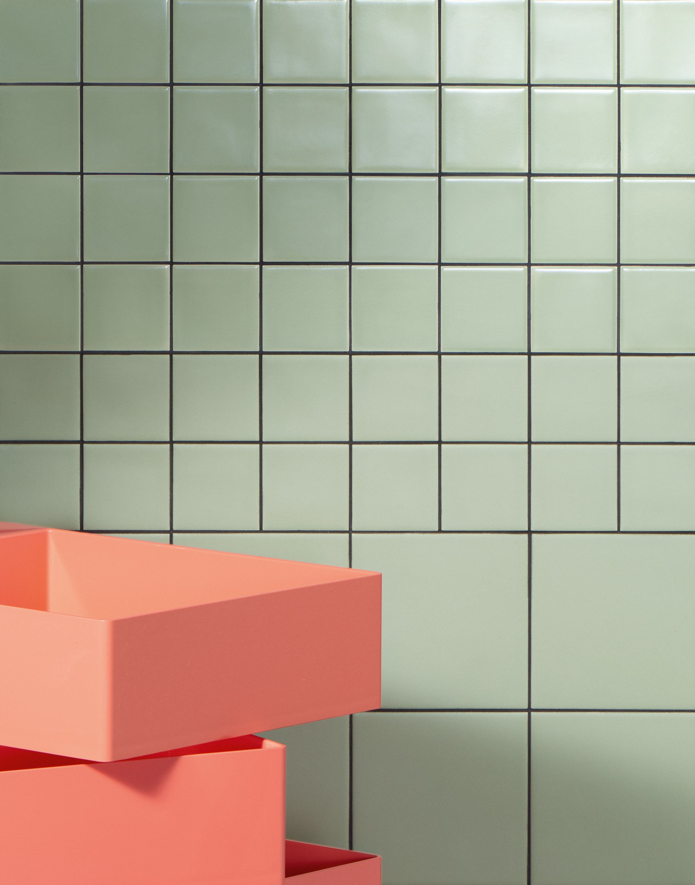 DIN LIGHT GREEN MATT Glazed stoneware wall/floor tiles By Mutina ...