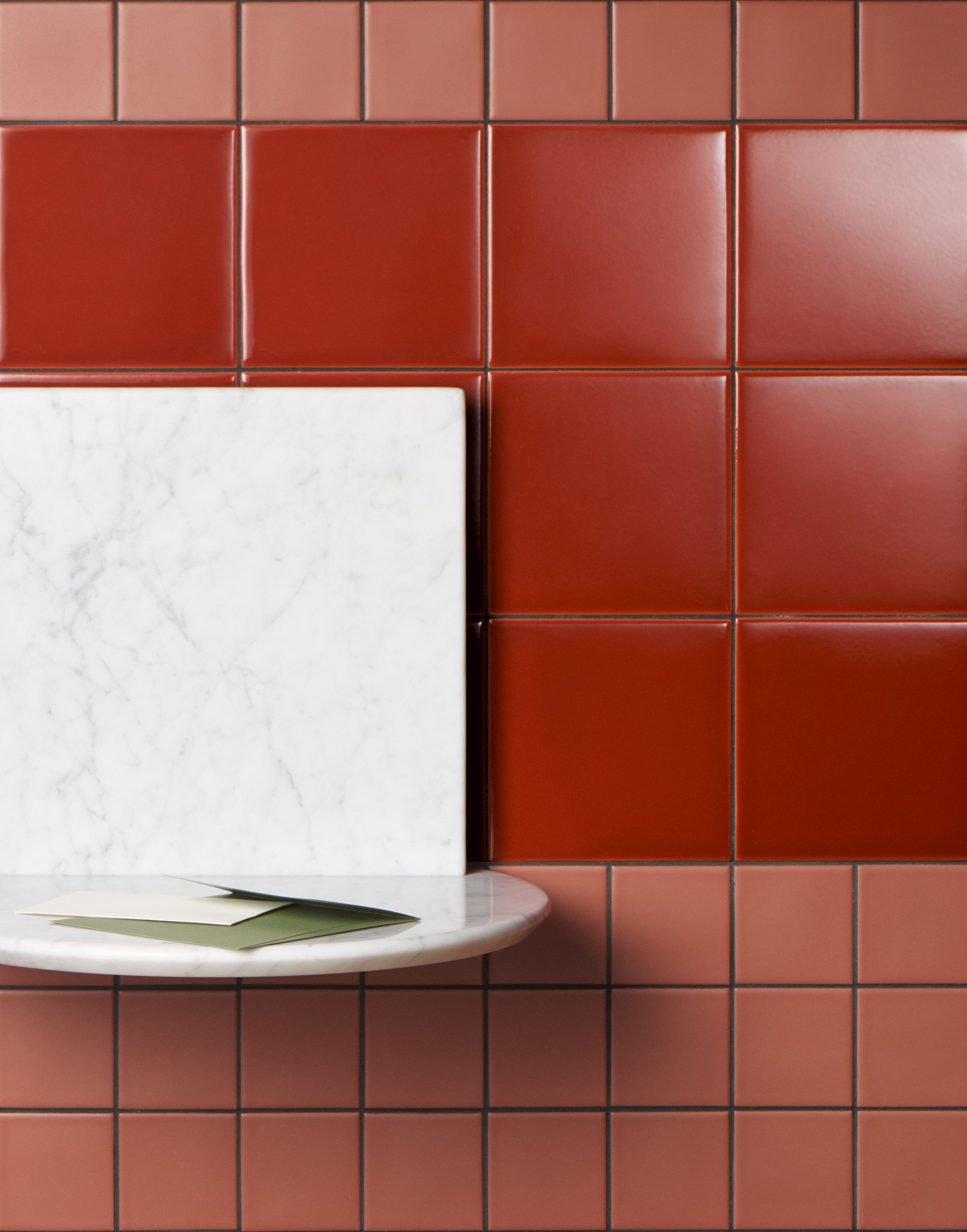 DIN RED GLOSSY Glazed stoneware wall/floor tiles By Mutina | design ...