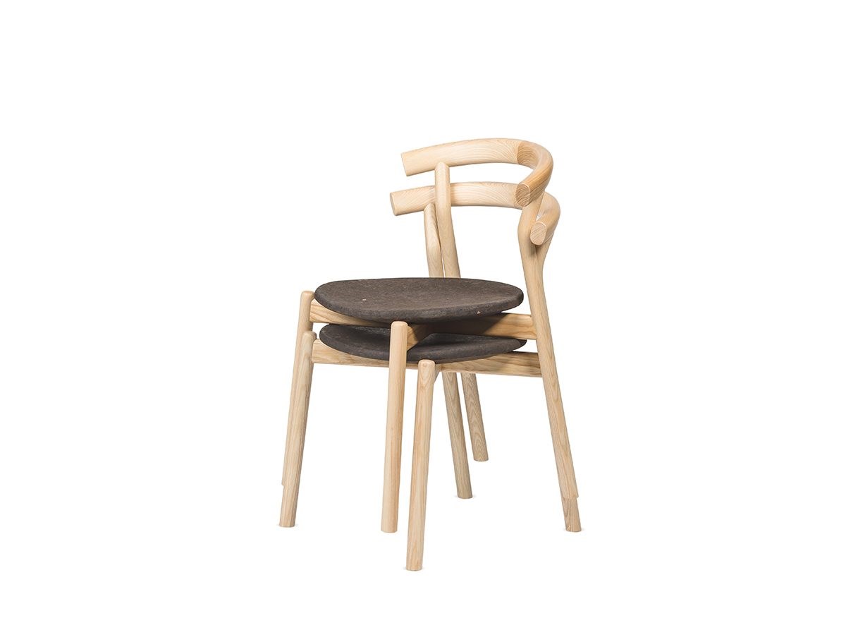 Solid wood chair with integrated cushion DINA By DAM