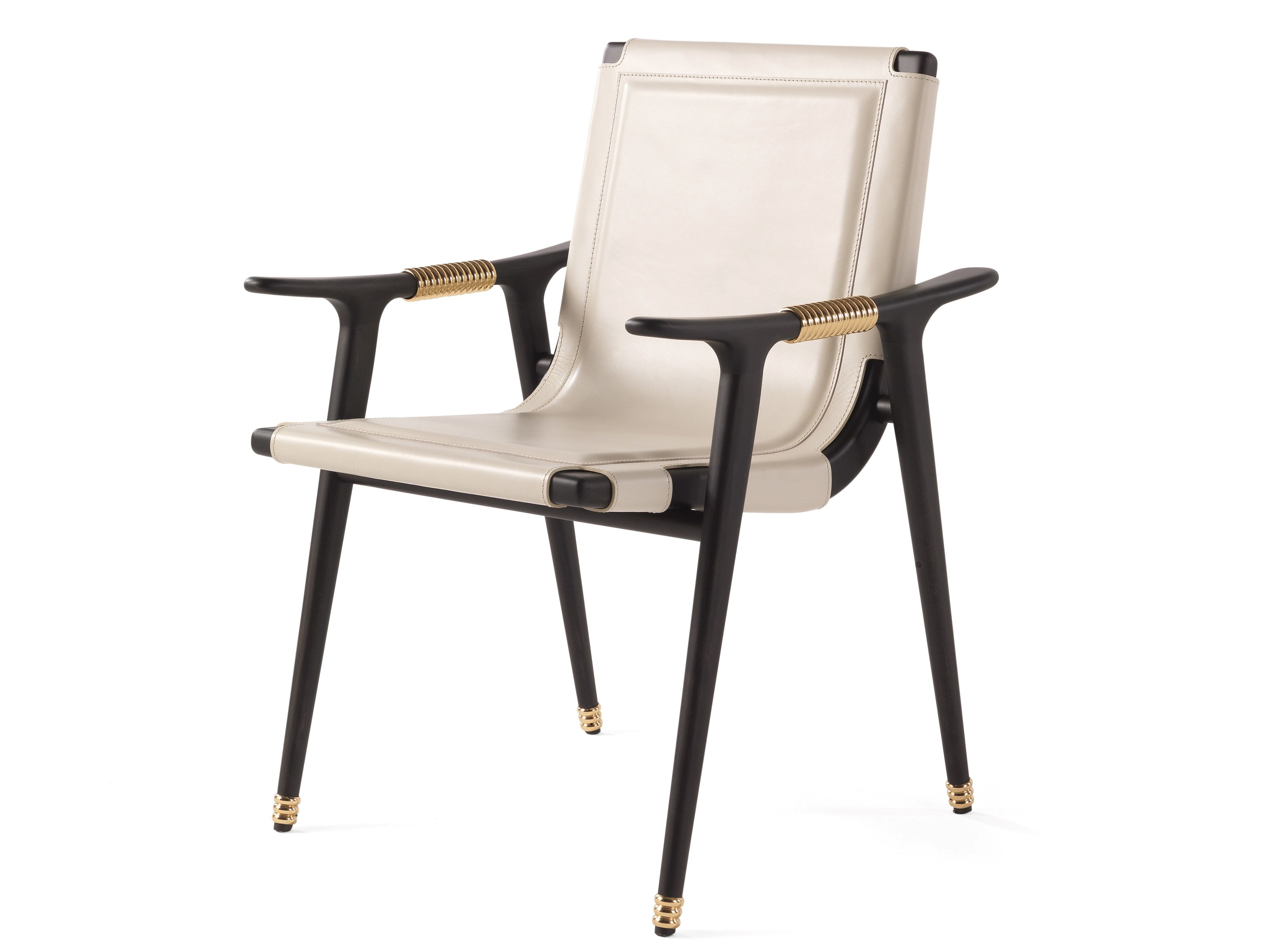 DINKA Tanned leather chair with armrests By ETRO Home Interiors