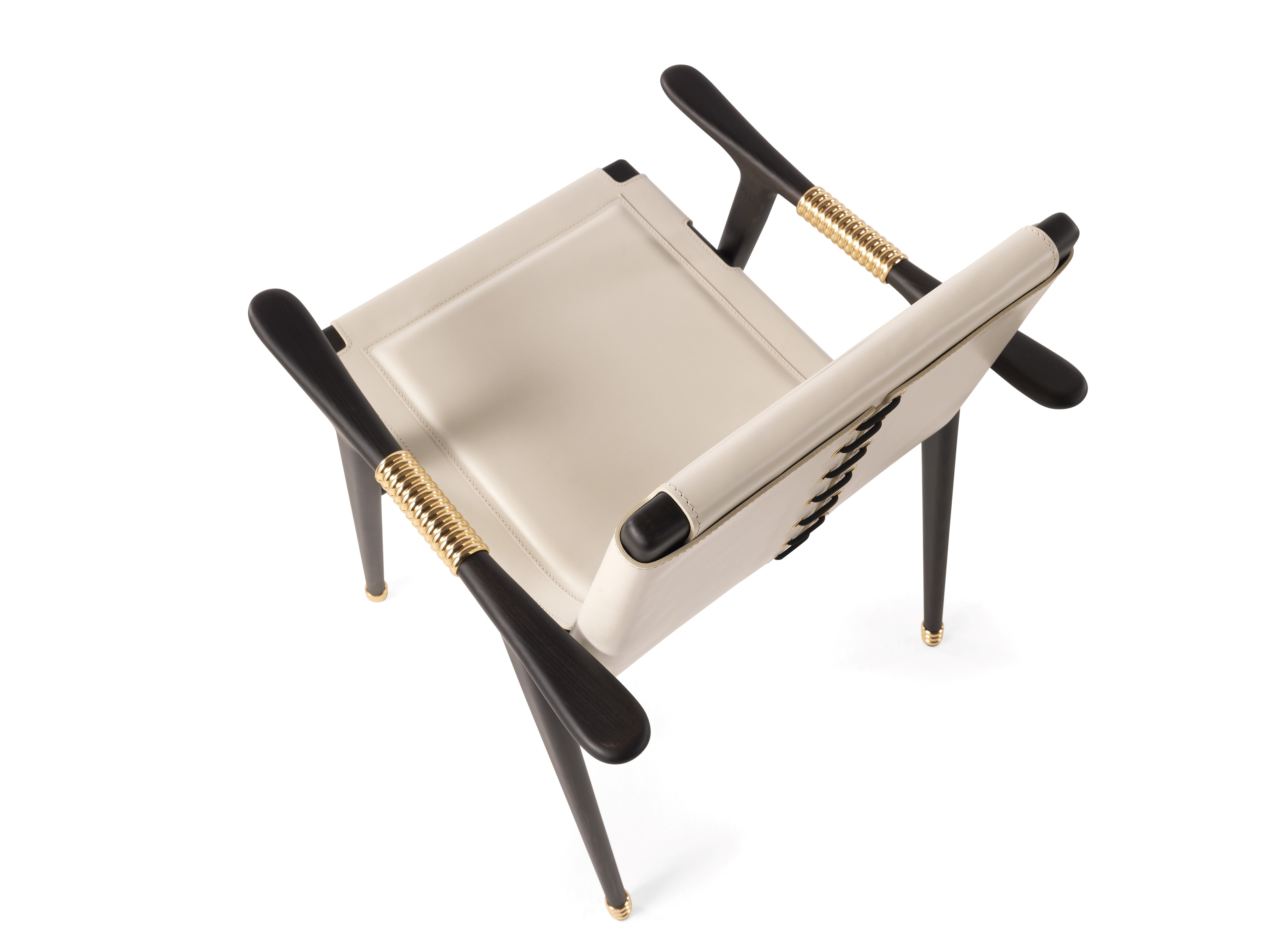 DINKA Tanned leather chair with armrests By ETRO Home Interiors