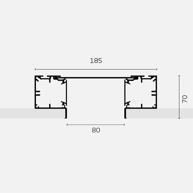 DOLMA 80 Linear lighting profile By Kreon | design Kristof Pycke