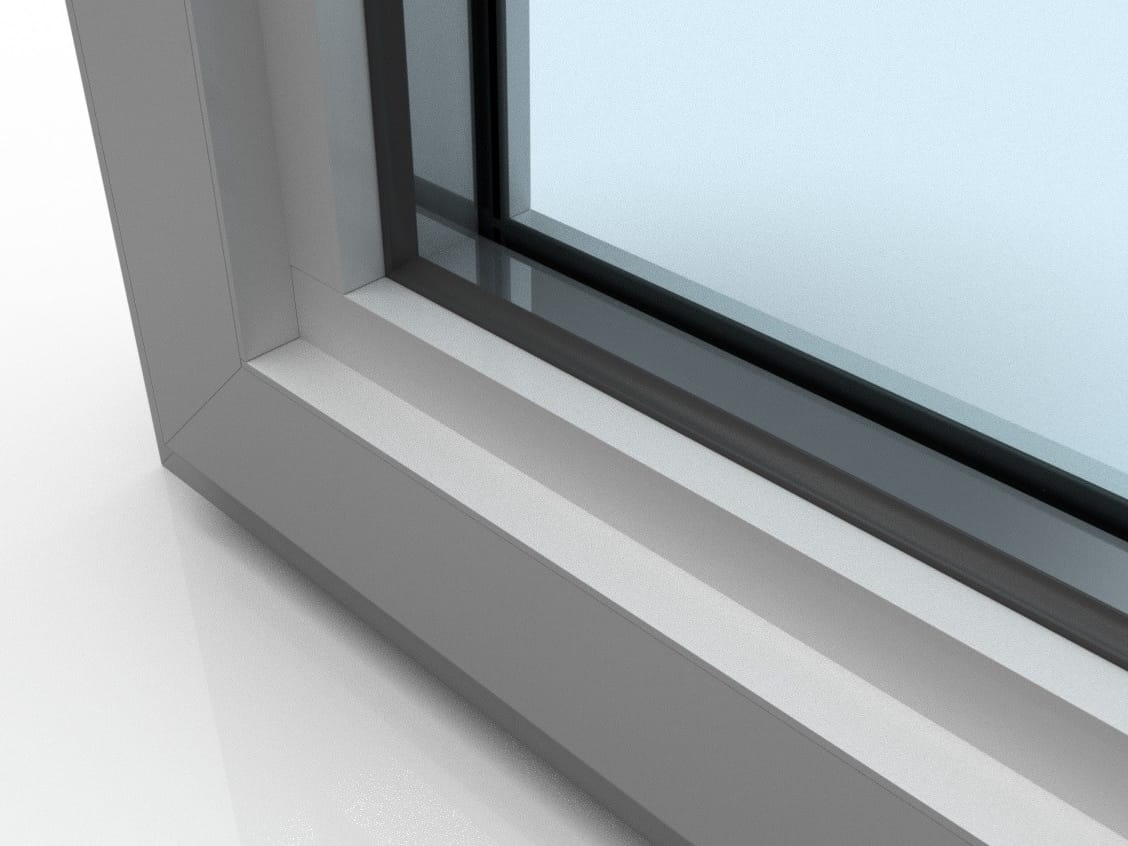 Glass and aluminium double glazed window DOMAL TOP TB65 MINIMALE By DOMAL