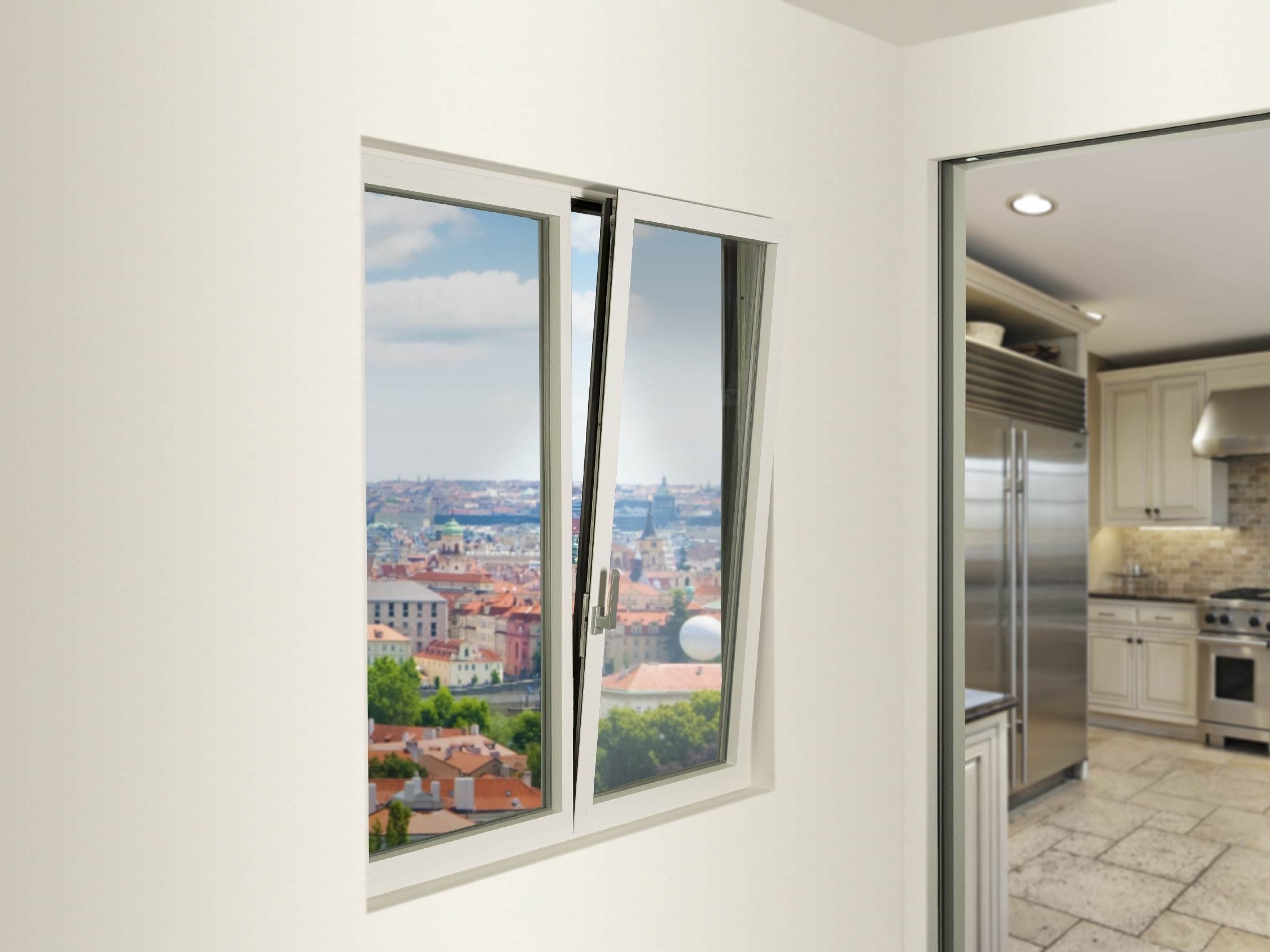 Glass and aluminium double glazed window DOMAL TOP TB65 MINIMALE By DOMAL