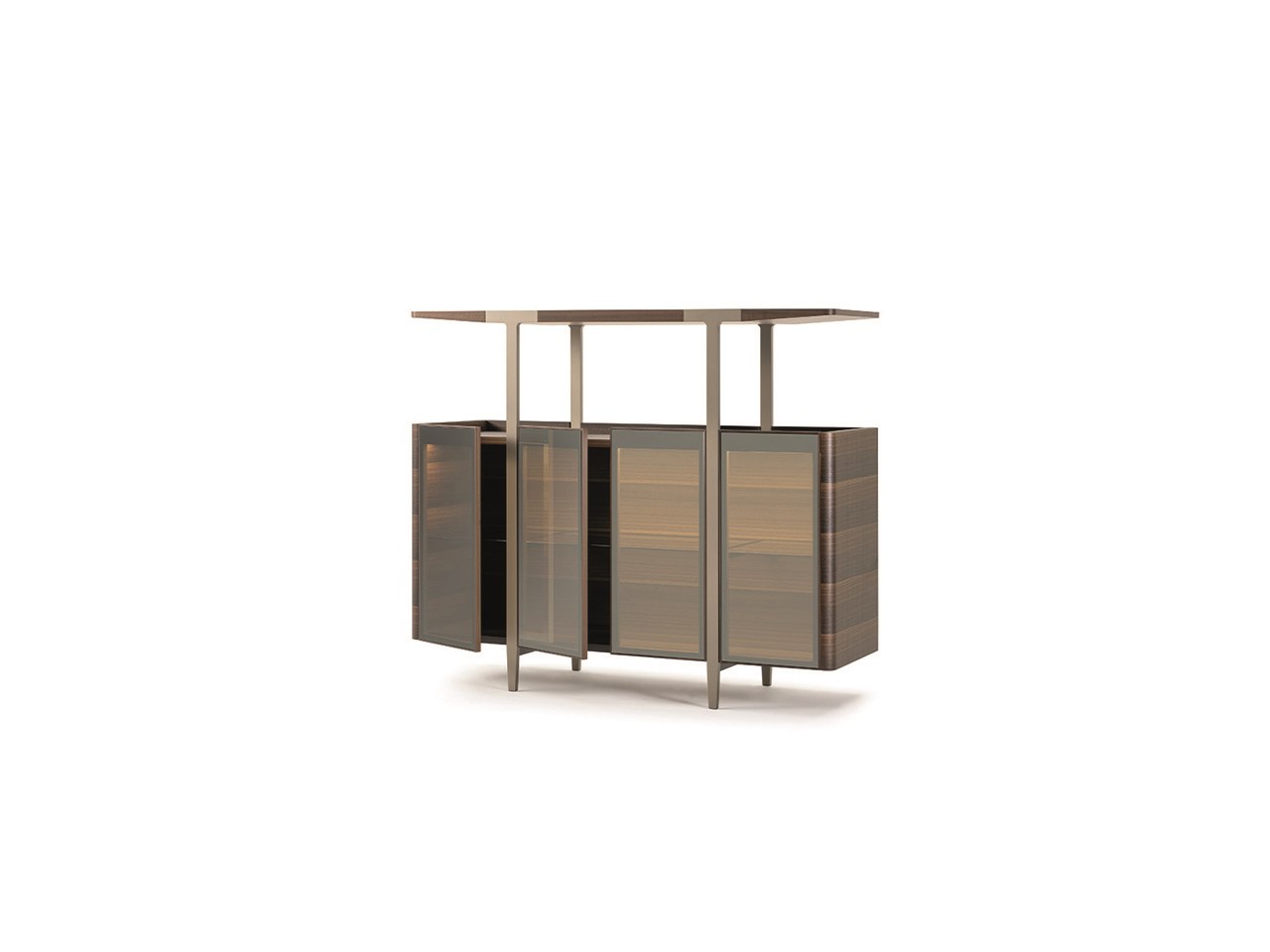 DOMUS | Wood and glass highboard By Turri design Matteo Nunziati
