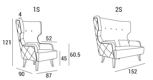 DONNA | High-back small sofa Donna Collection By Domingo Salotti