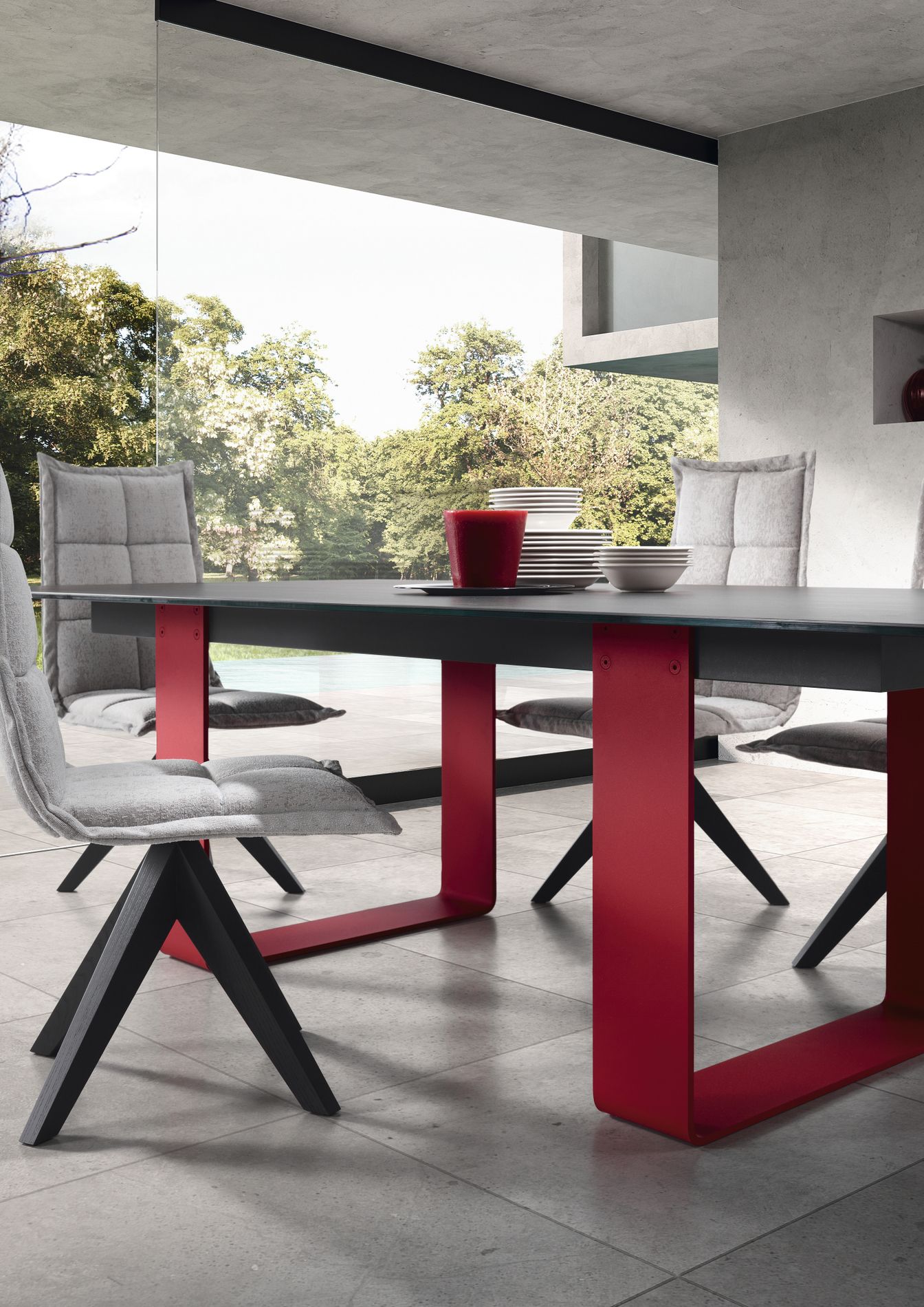 Rectangular ceramic dining table DOO By DRESSY