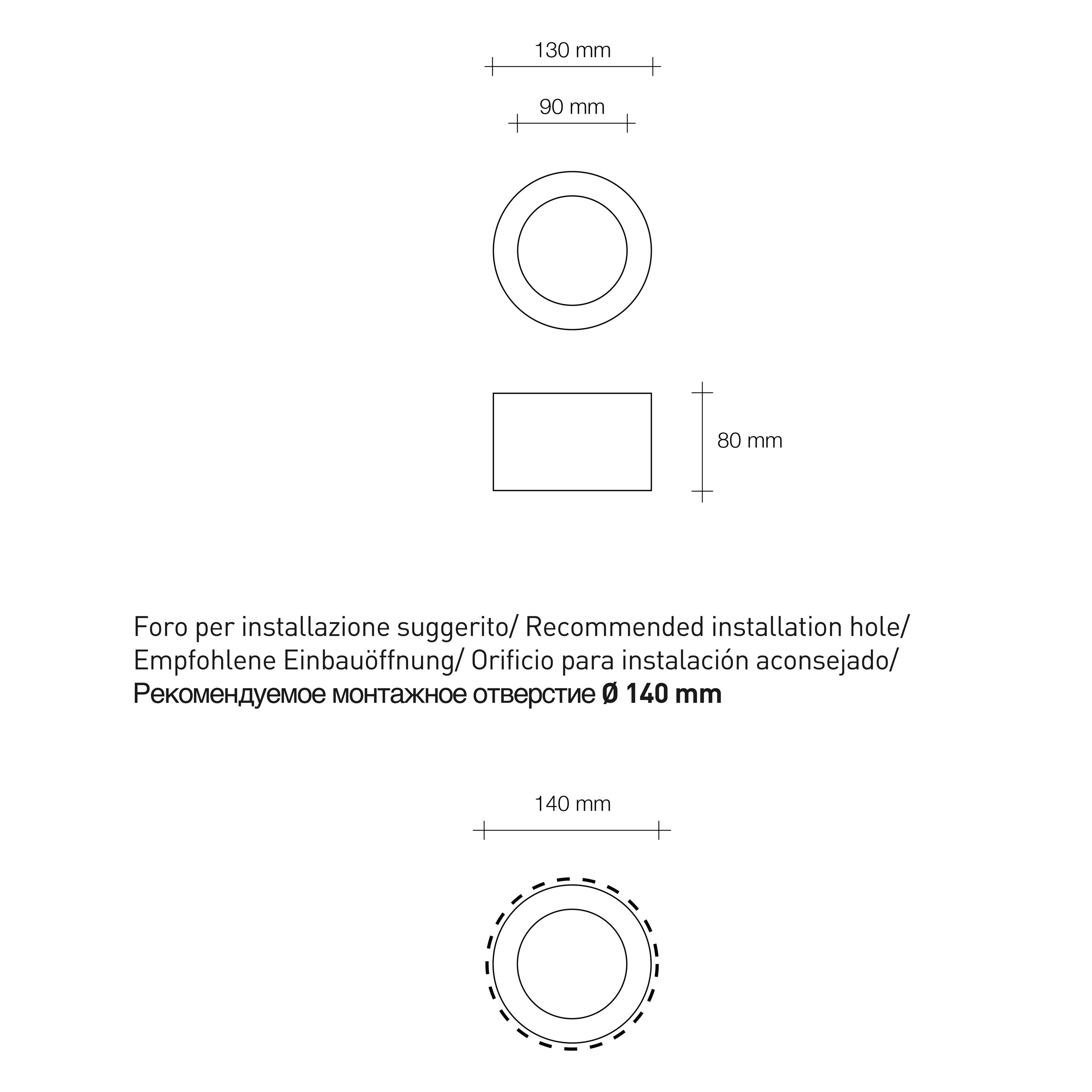 DORIDE | Round spotlight Recessed plaster spotlight By Tecnico