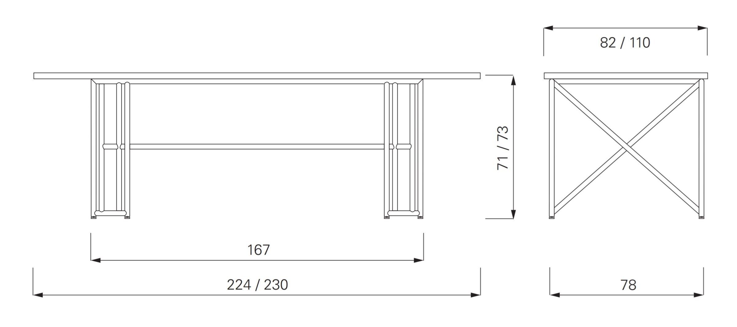 DOUBLE X Table By ClassiCon | design Eileen Gray